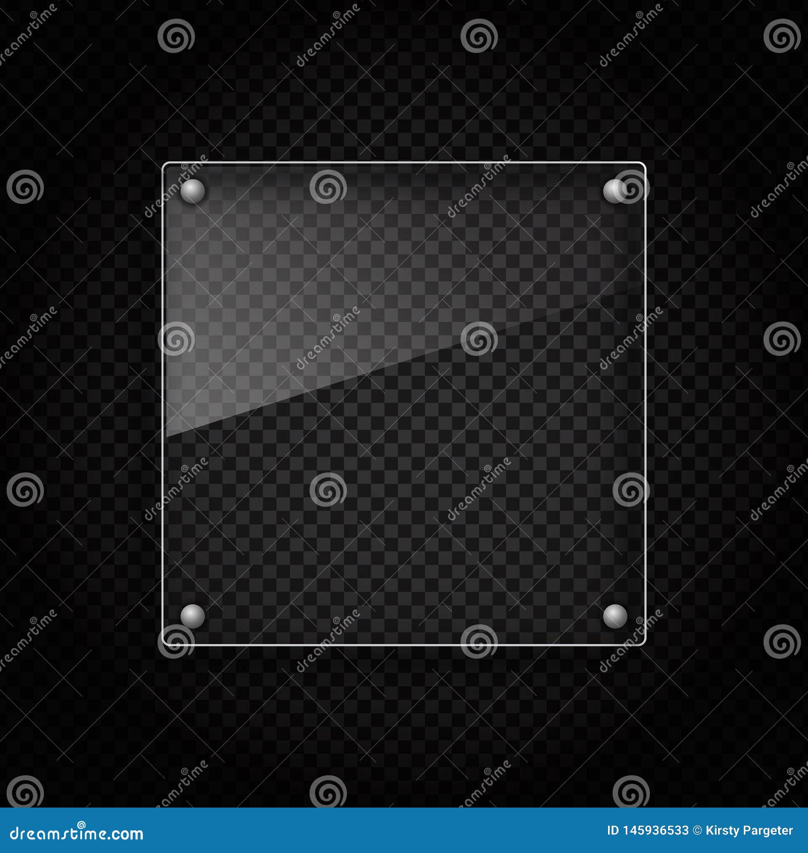 Glass Plate on Metallic Background Stock Vector - Illustration of nail ...