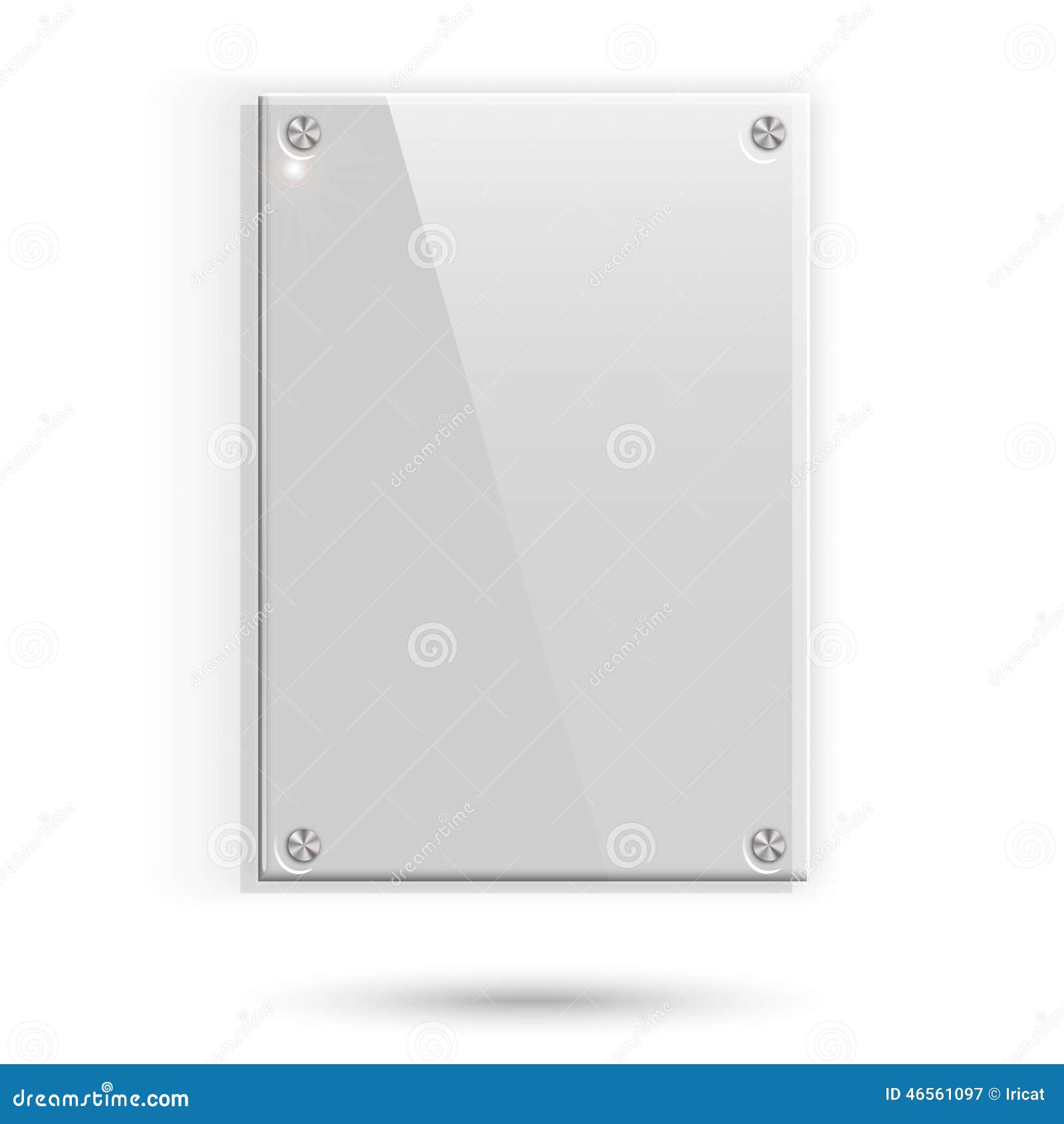 Glass Plate with Shadow on White Background Stock Vector - Illustration ...