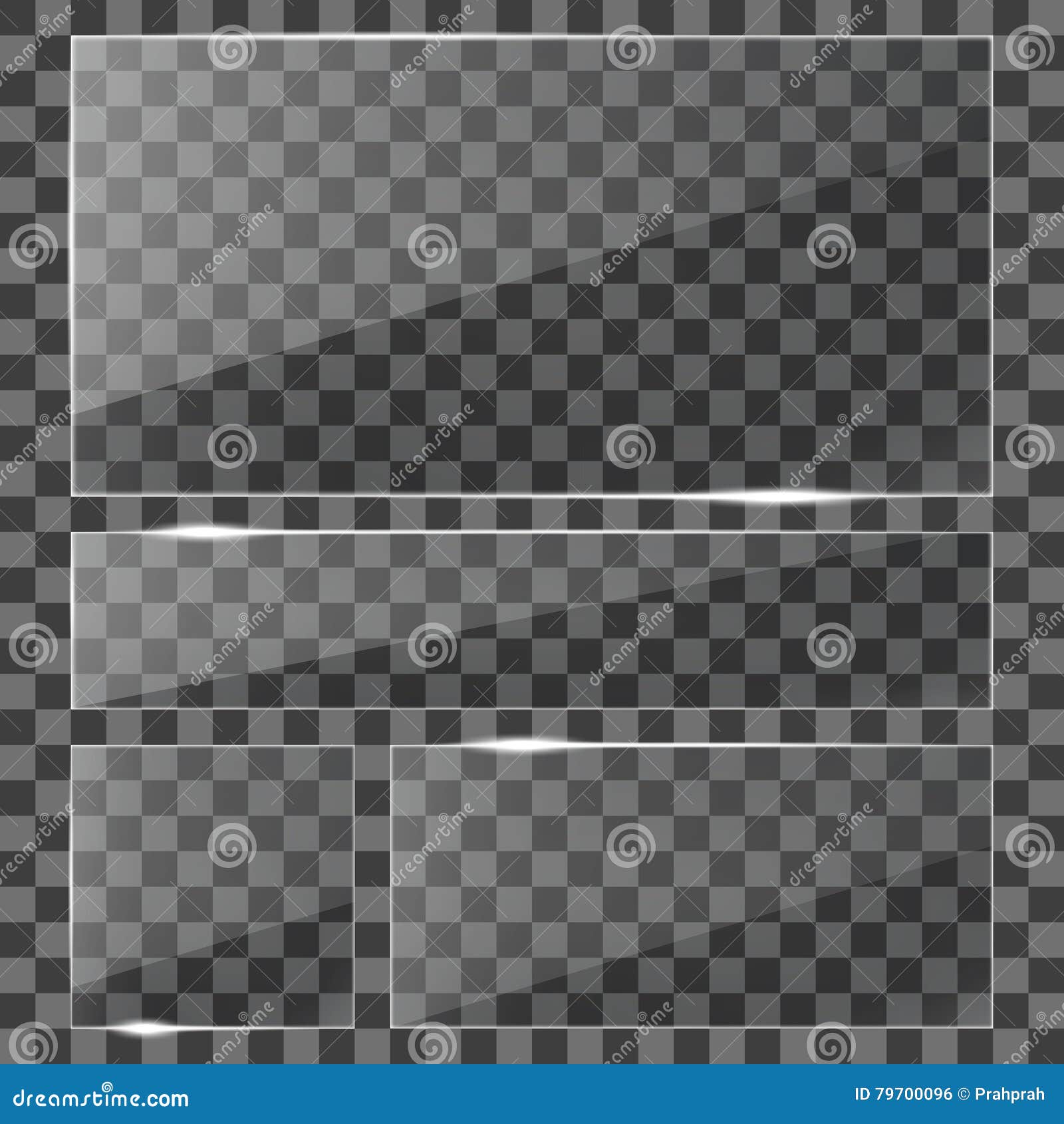 Glass Plates or Banners on Transparent Background Stock Illustration ...