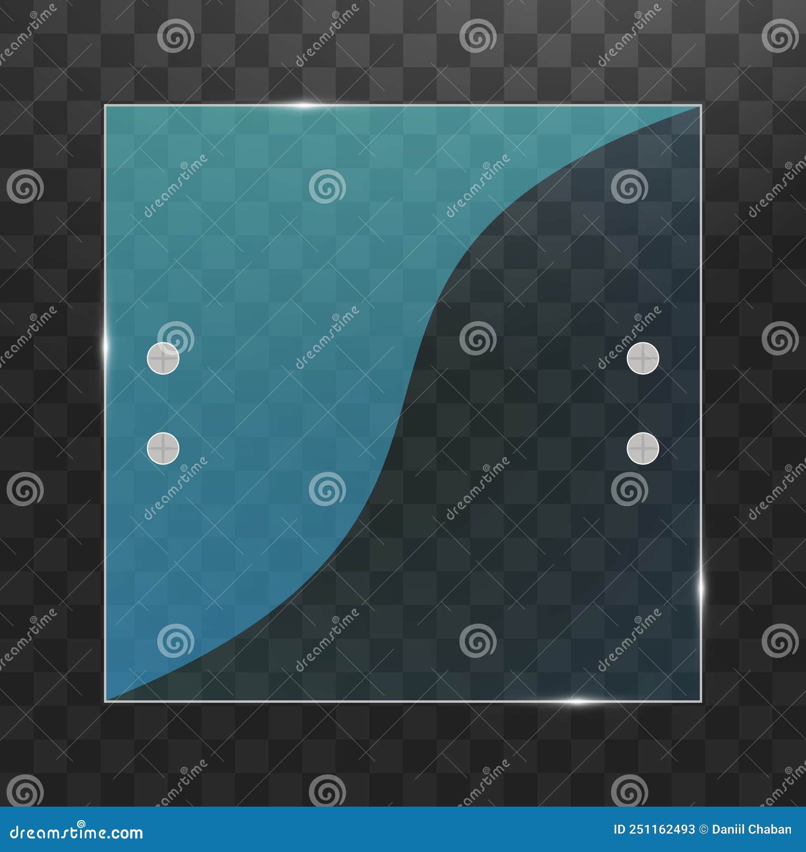 Glass Plates are Installed. Vector Glass Banners on a Transparent ...