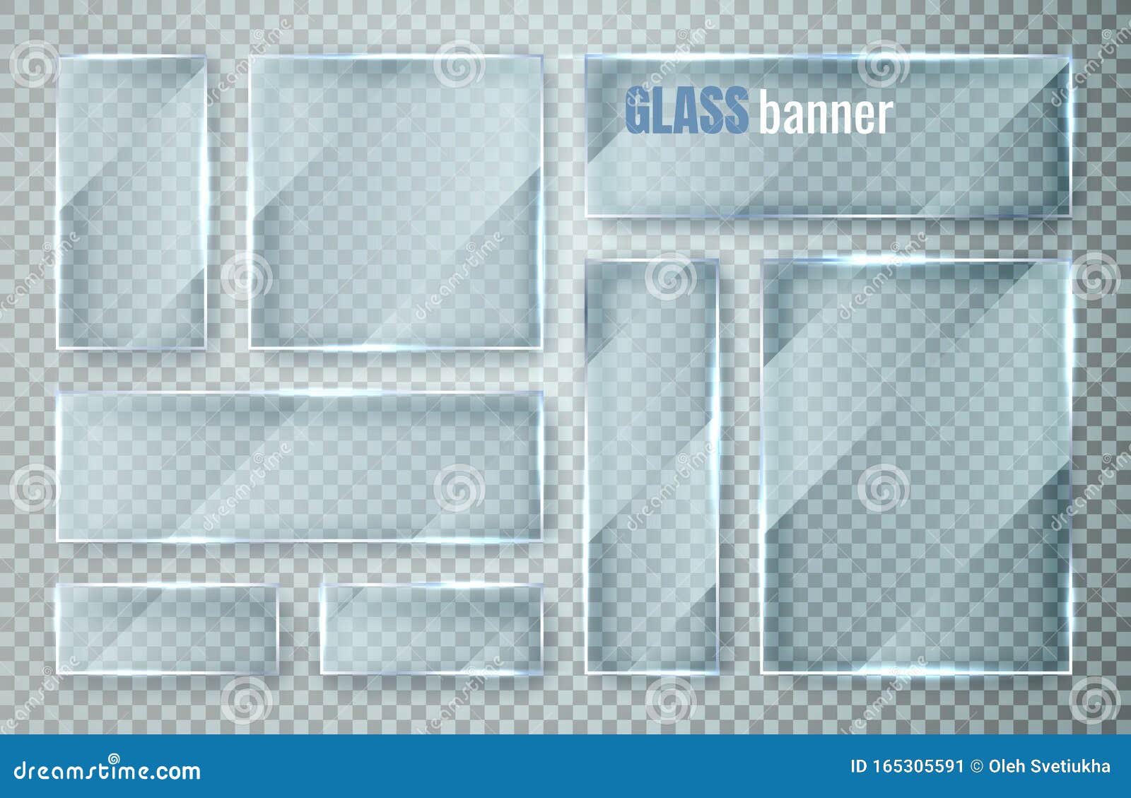 Glass Plates Set. Glass Banners On Transparent Background. Flat Glass ...