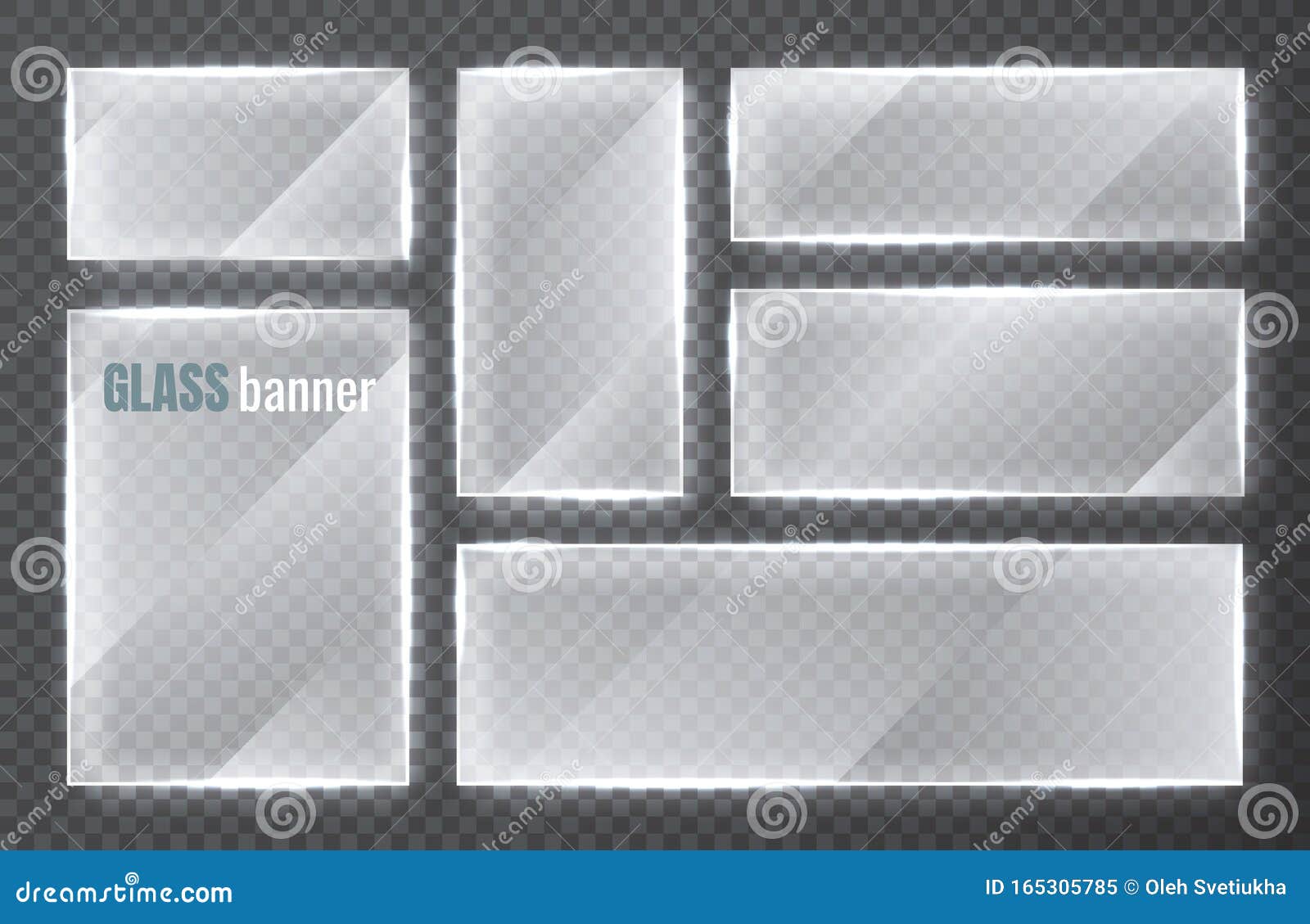 Glass Plates Set. Glass Banners on Transparent Background. Flat Glass ...