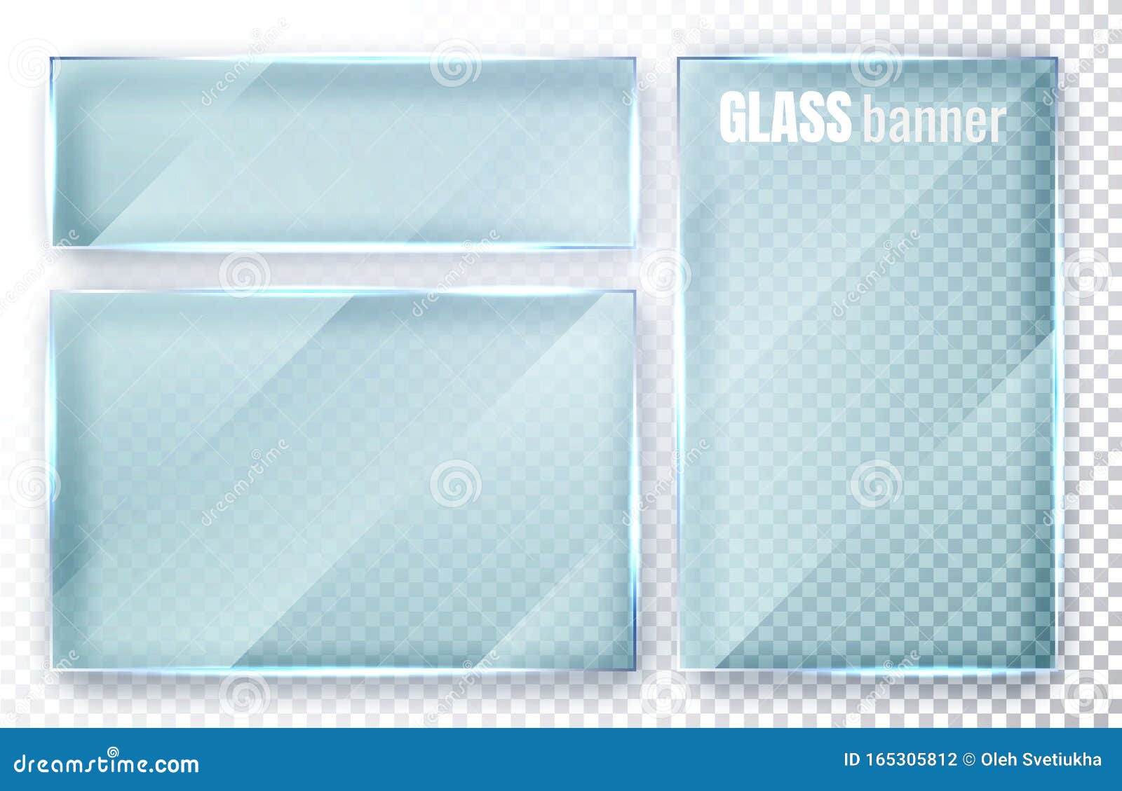 Glass Plates Set. Glass Banners on Transparent Background. Flat Glass ...