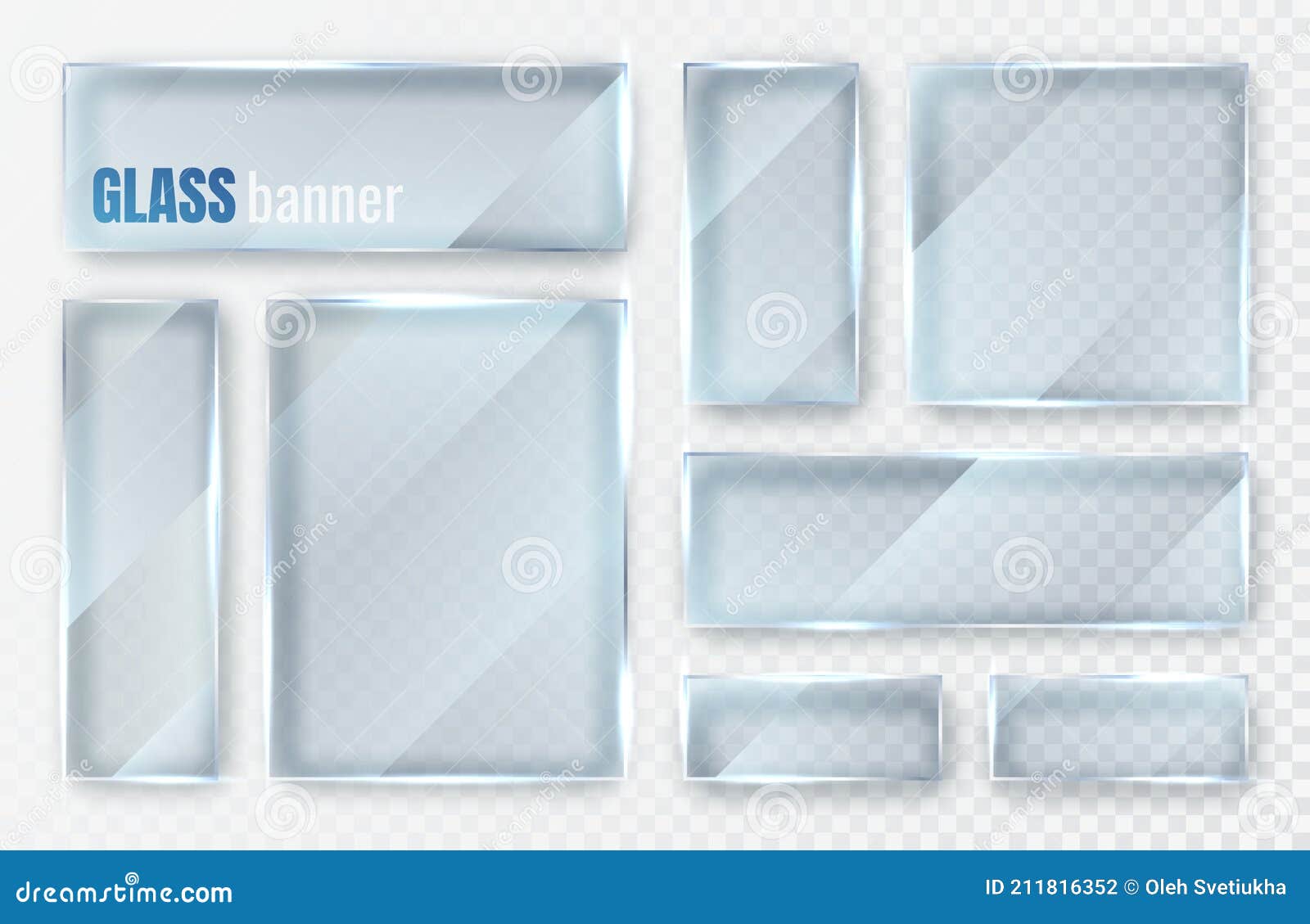 Glass Plates Set. Glass Banners on Transparent Background. Flat Glass ...
