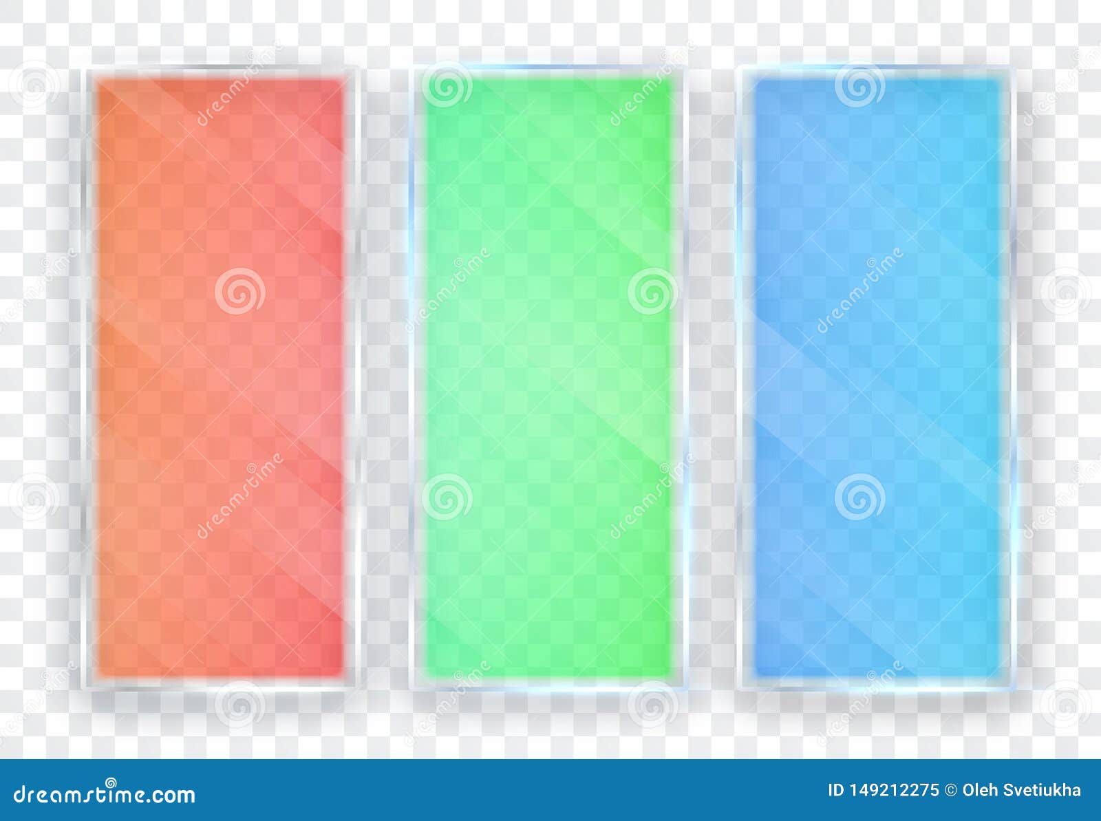 Glass Plates, Set Of Different Glass Shapes, Glass Frames Isolated On ...