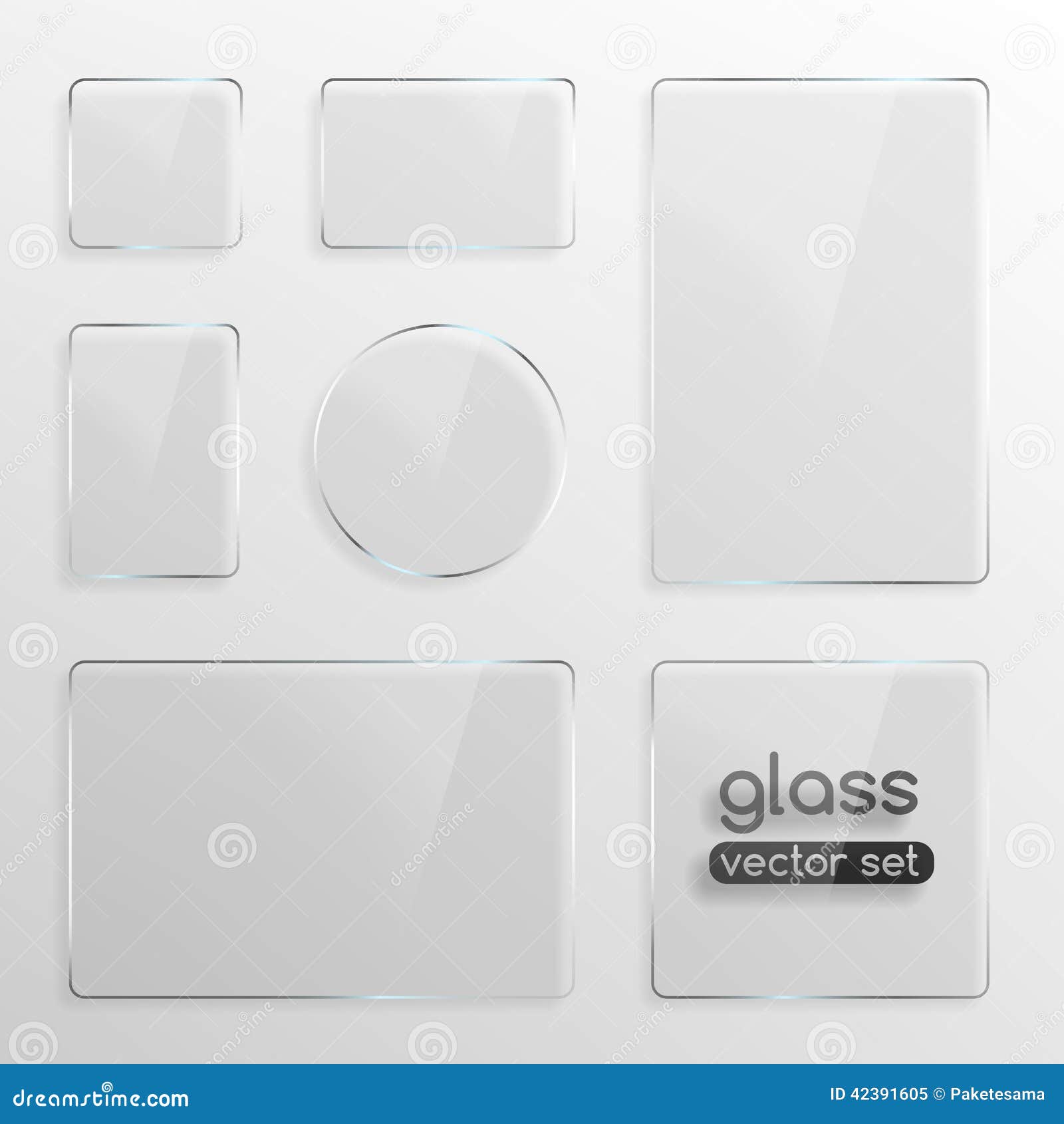 Glass plates set stock vector. Illustration of design - 42391605