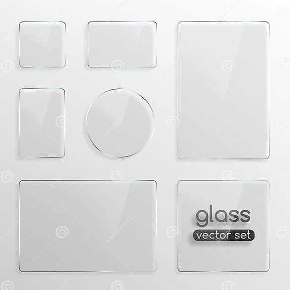 Glass plates set stock vector. Illustration of design - 42391605
