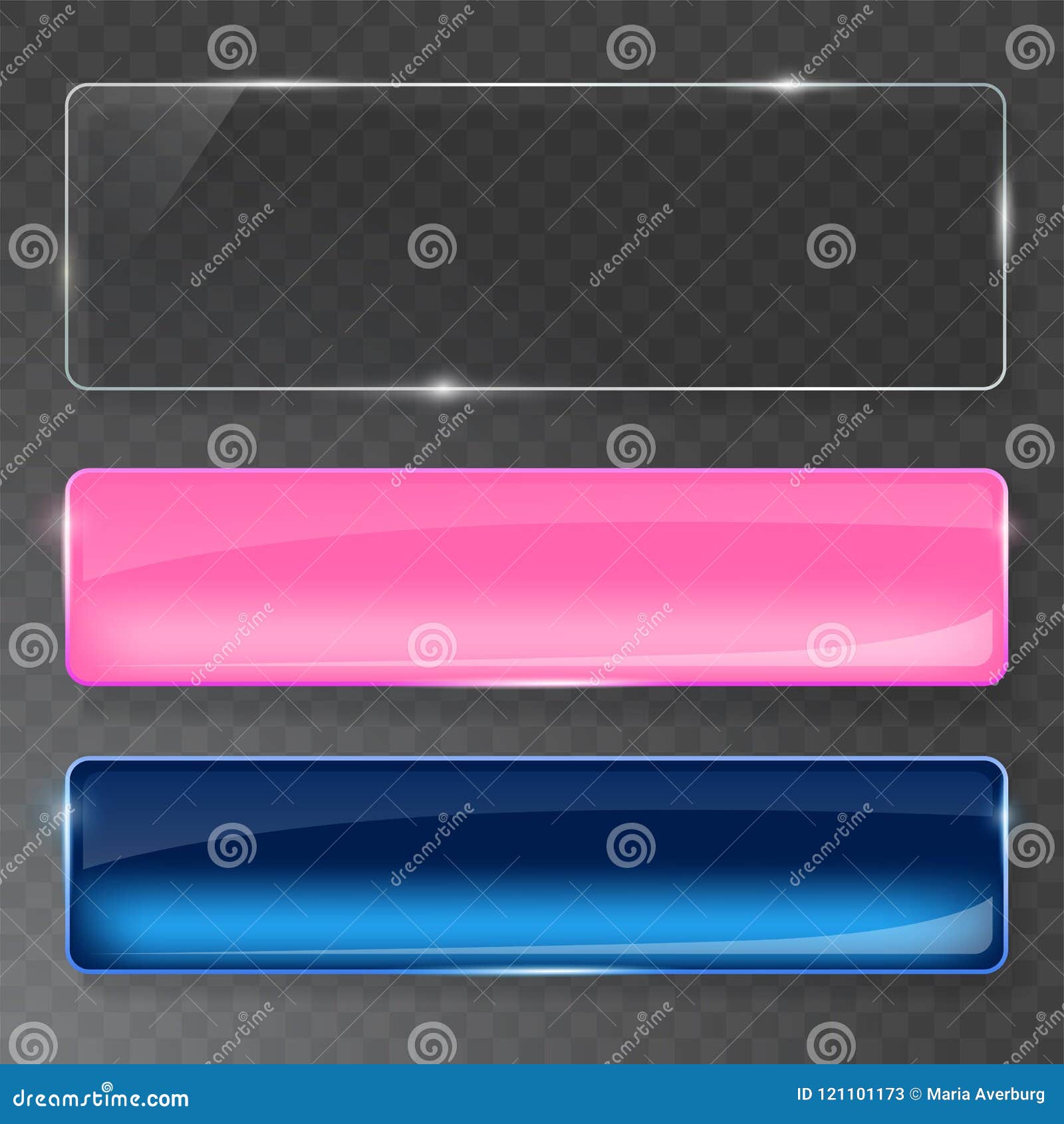 Glass Plates Set. Vector Glass Banners on Transparent Background. Stock ...