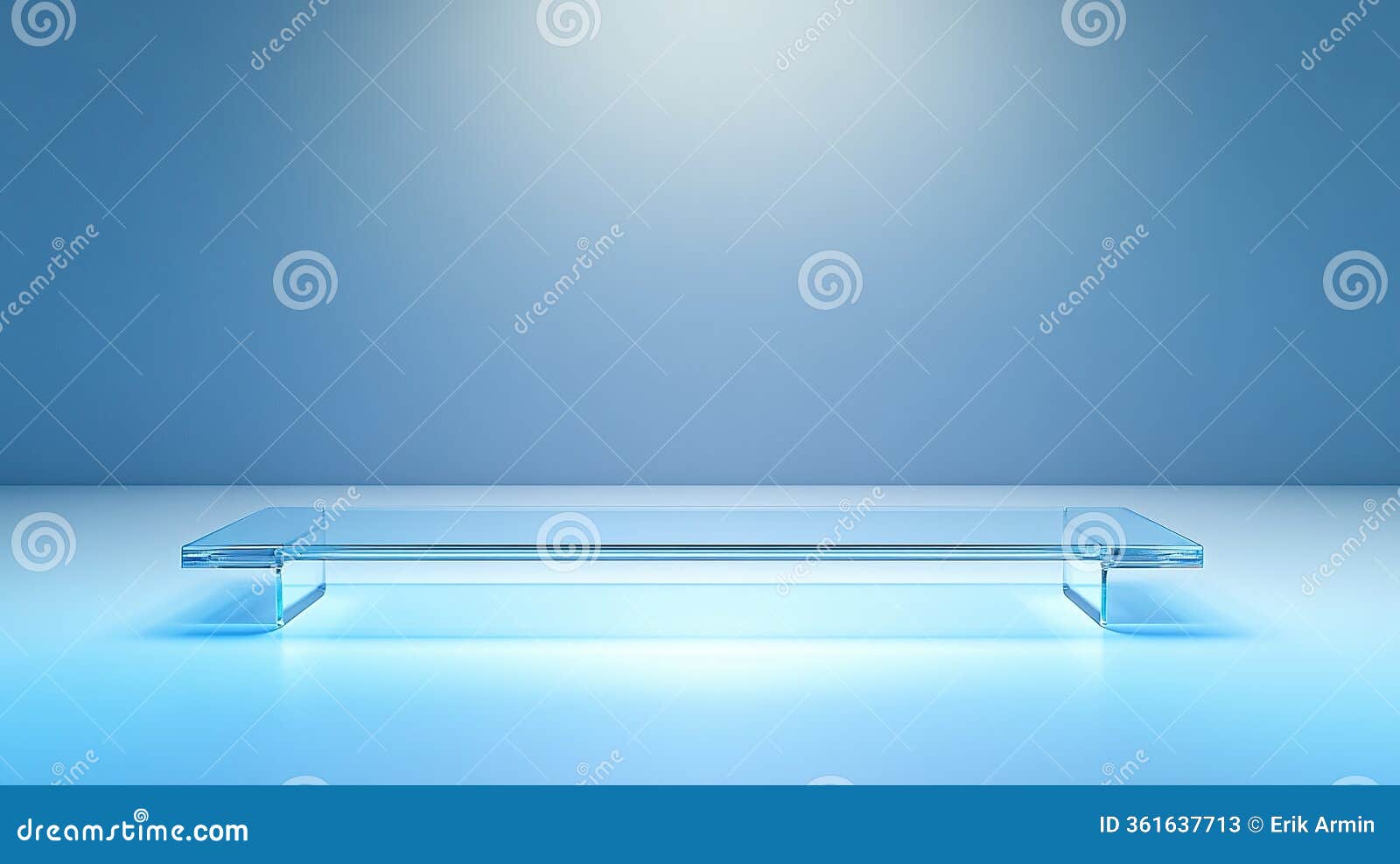 Glass Platform on Blue Background Stock Image - Image of minimalist ...