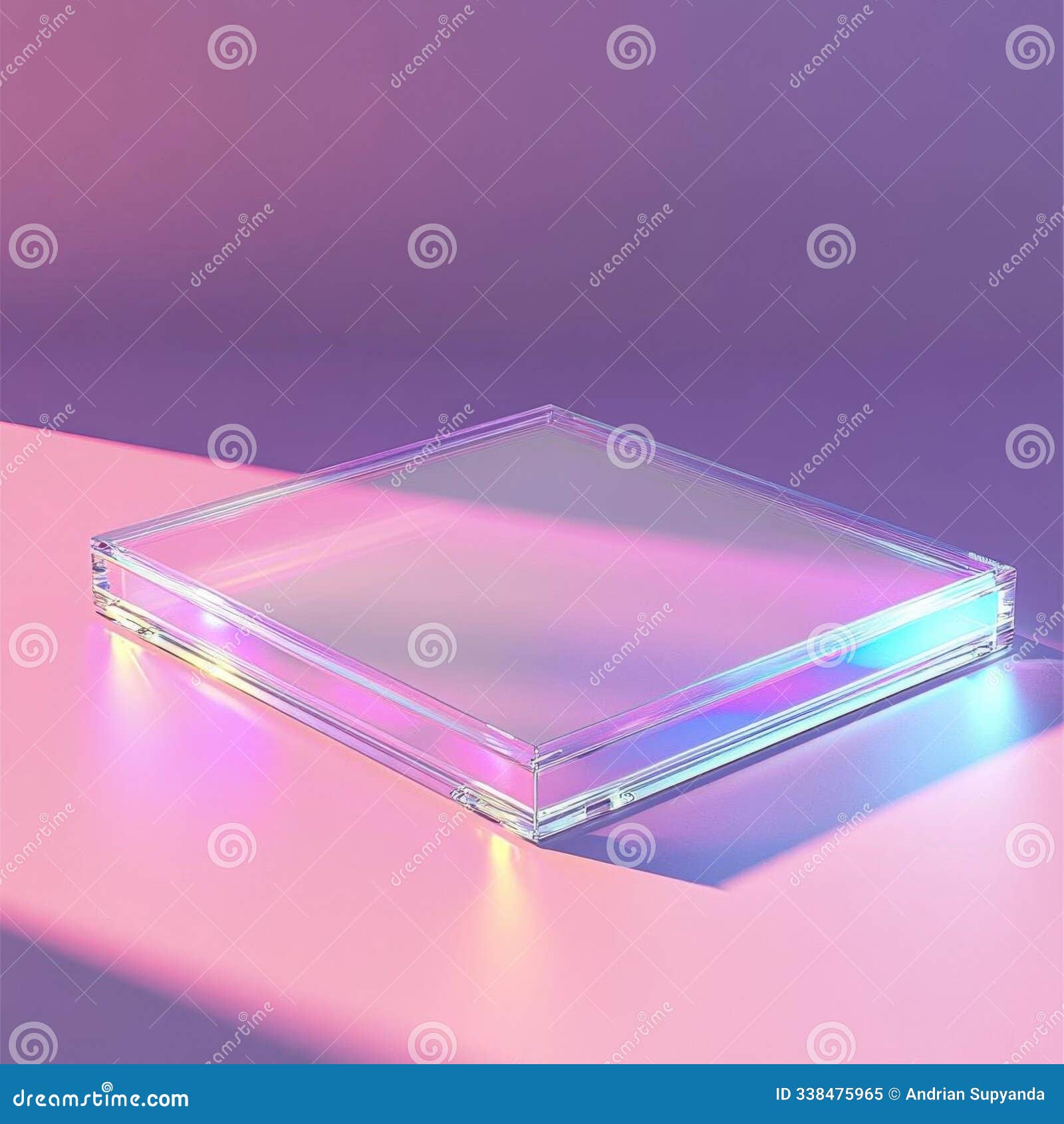 Glass Platform with Holographic Lighting Stock Illustration ...