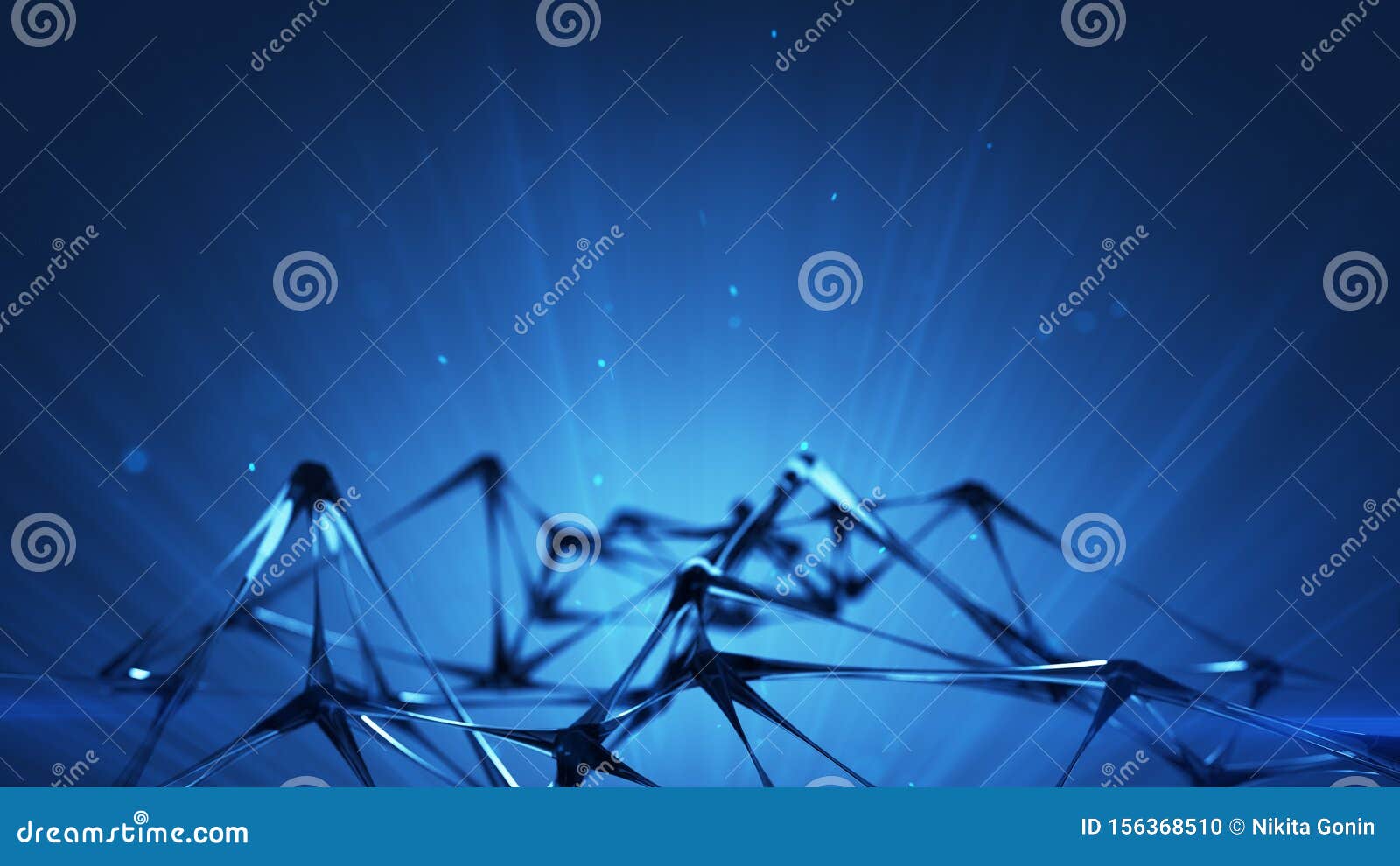 Glass Plexus Structure and Light Rays Stock Illustration - Illustration ...