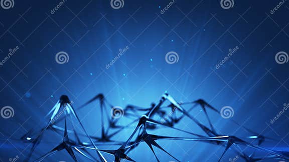 Glass Plexus Structure and Light Rays Stock Illustration - Illustration ...
