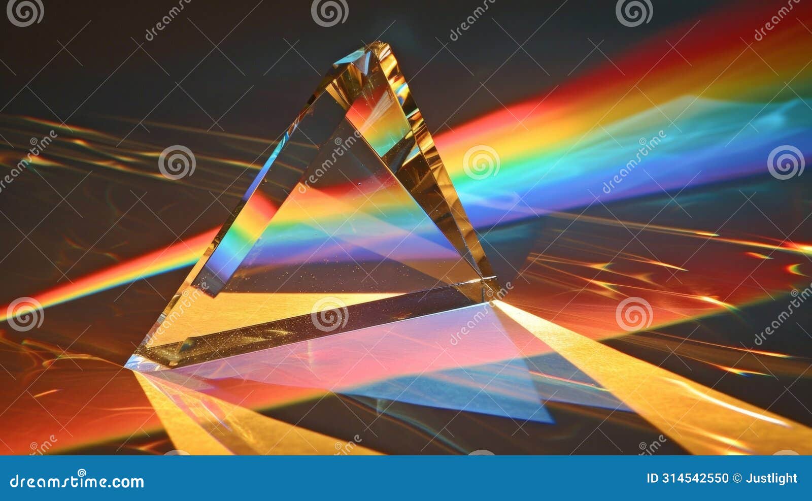 A Glass Prism Held Up To a Light Source Displaying the Intense Stages ...