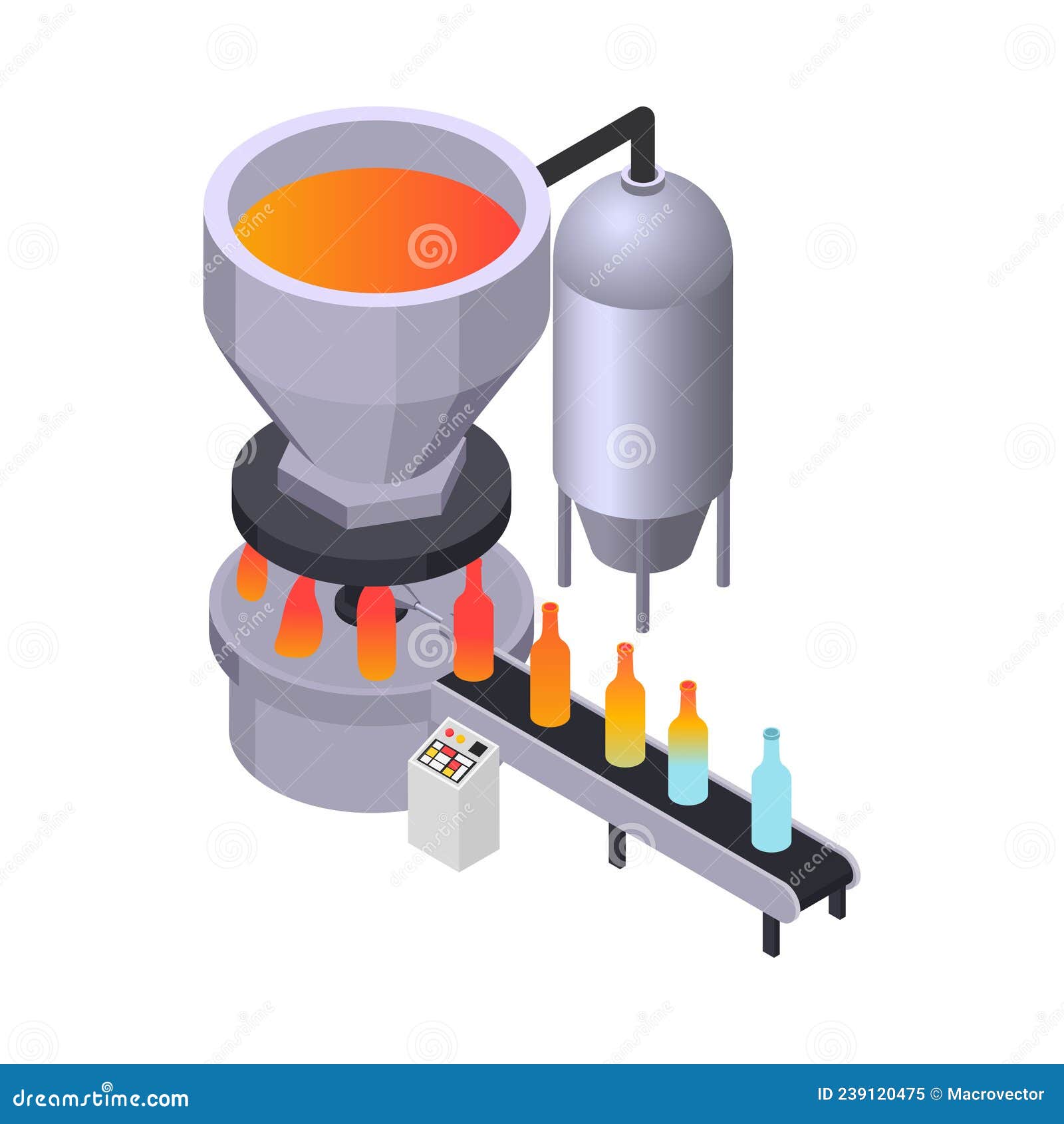 Glass Production Icon stock vector. Illustration of bottle - 239120475