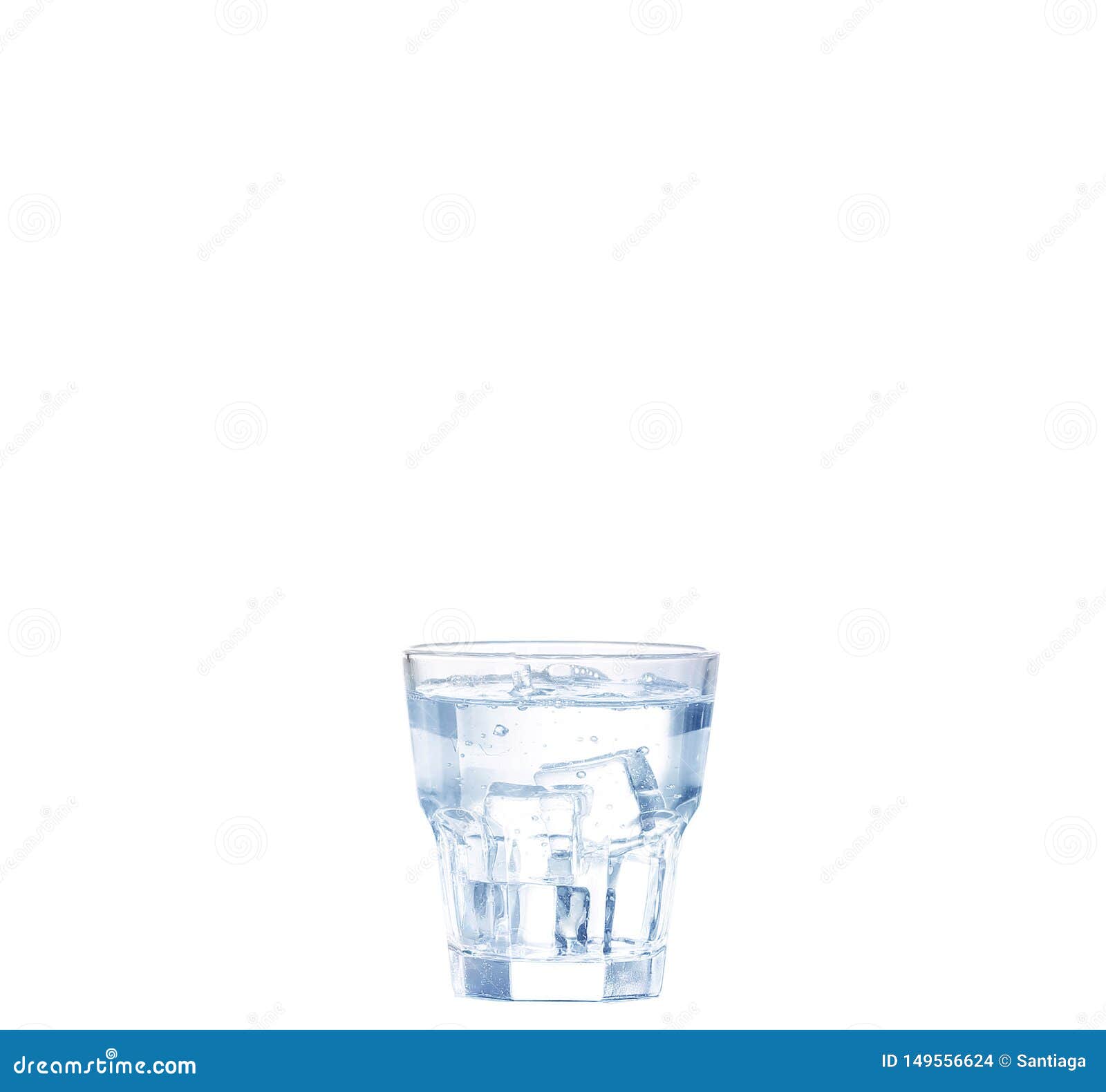 Glass of Pure Water with Ice Cubes. Stock Photo - Image of cube, liquid ...
