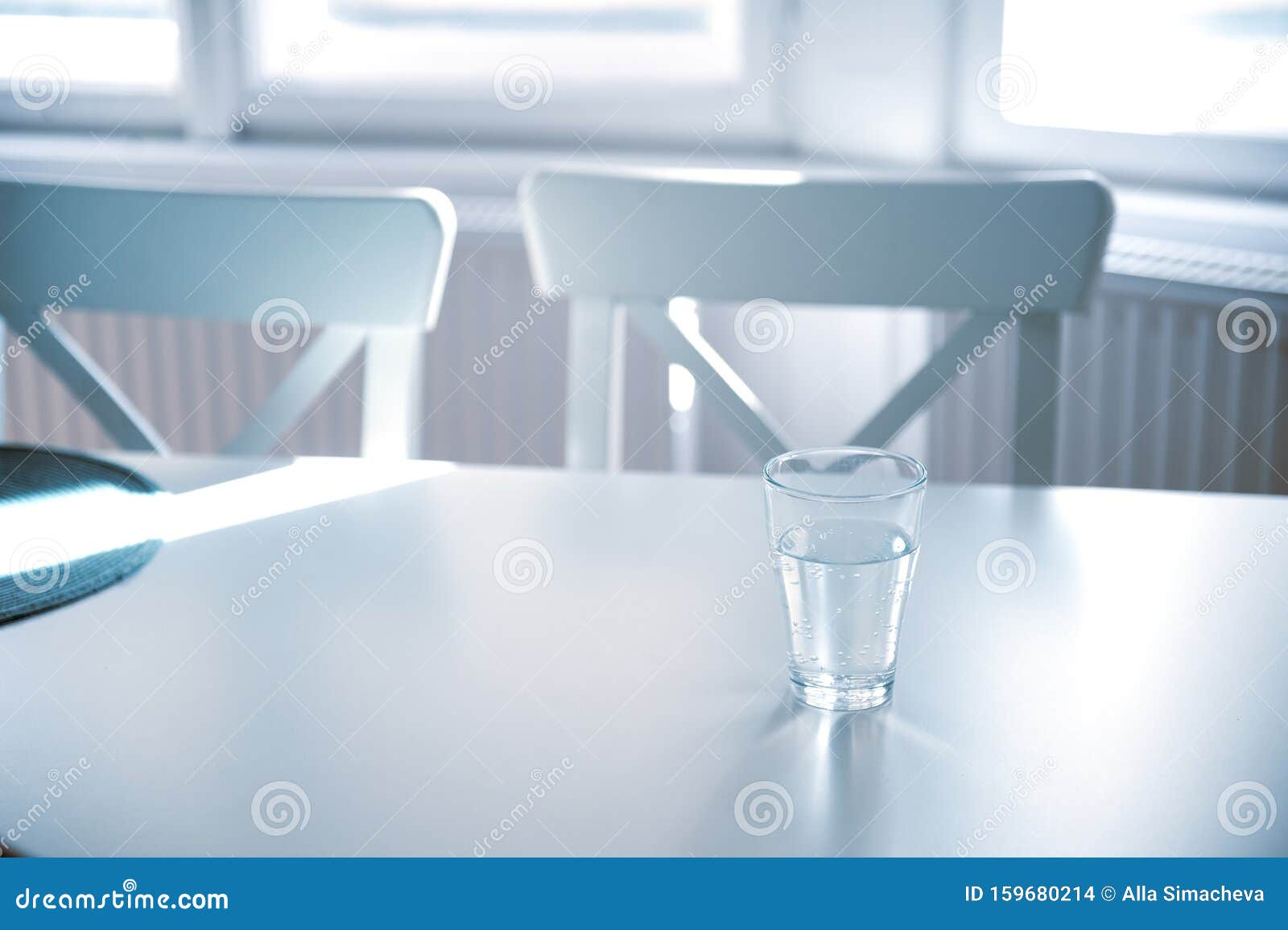 Glass of Pure Water on Kitchen Table Stock Photo - Image of freshness ...
