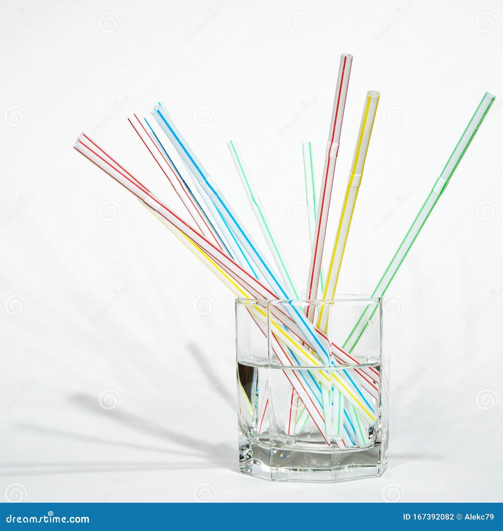 Glass of Pure Water with a Straw for a Cocktail Stock Photo - Image of ...