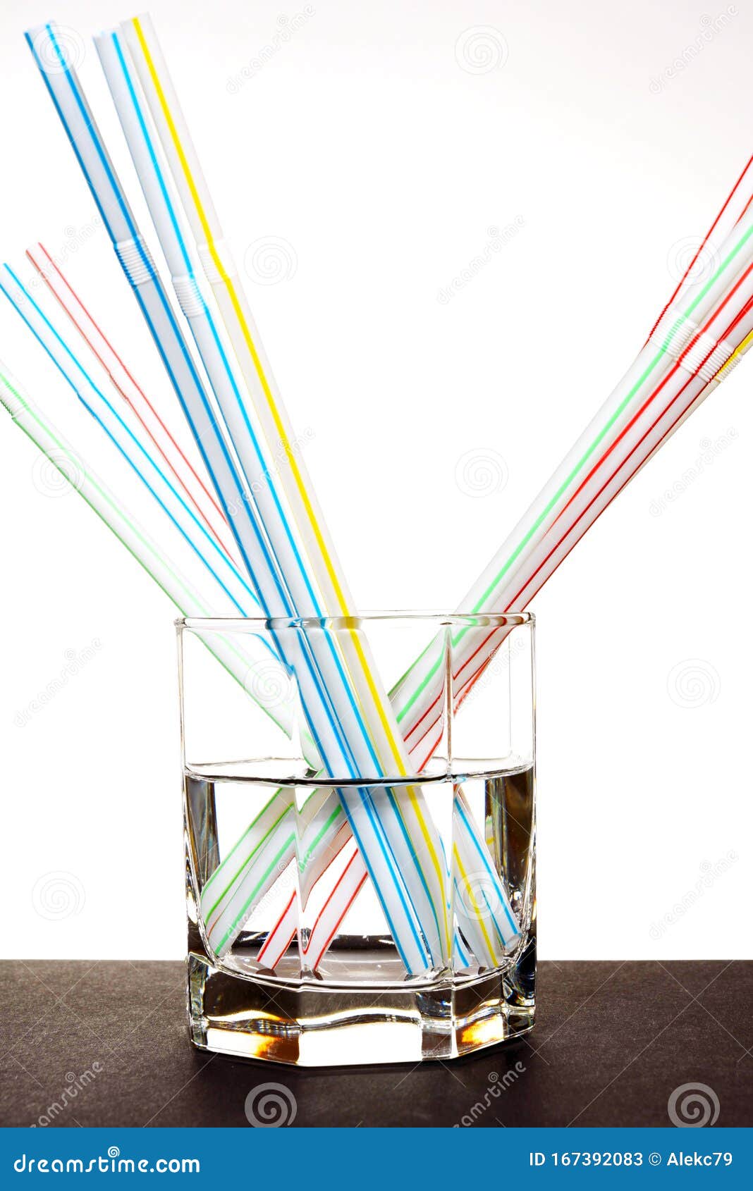 Glass of Pure Water with a Straw for a Cocktail Stock Image - Image of ...