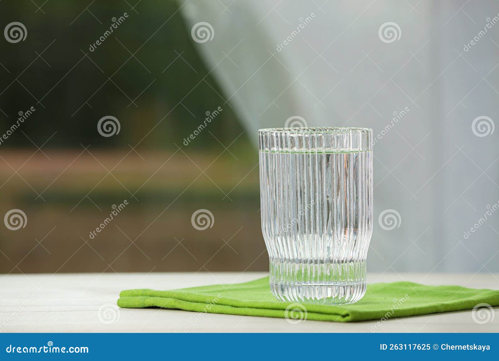 Glass of Pure Water on White Table, Space for Text Stock Image - Image ...
