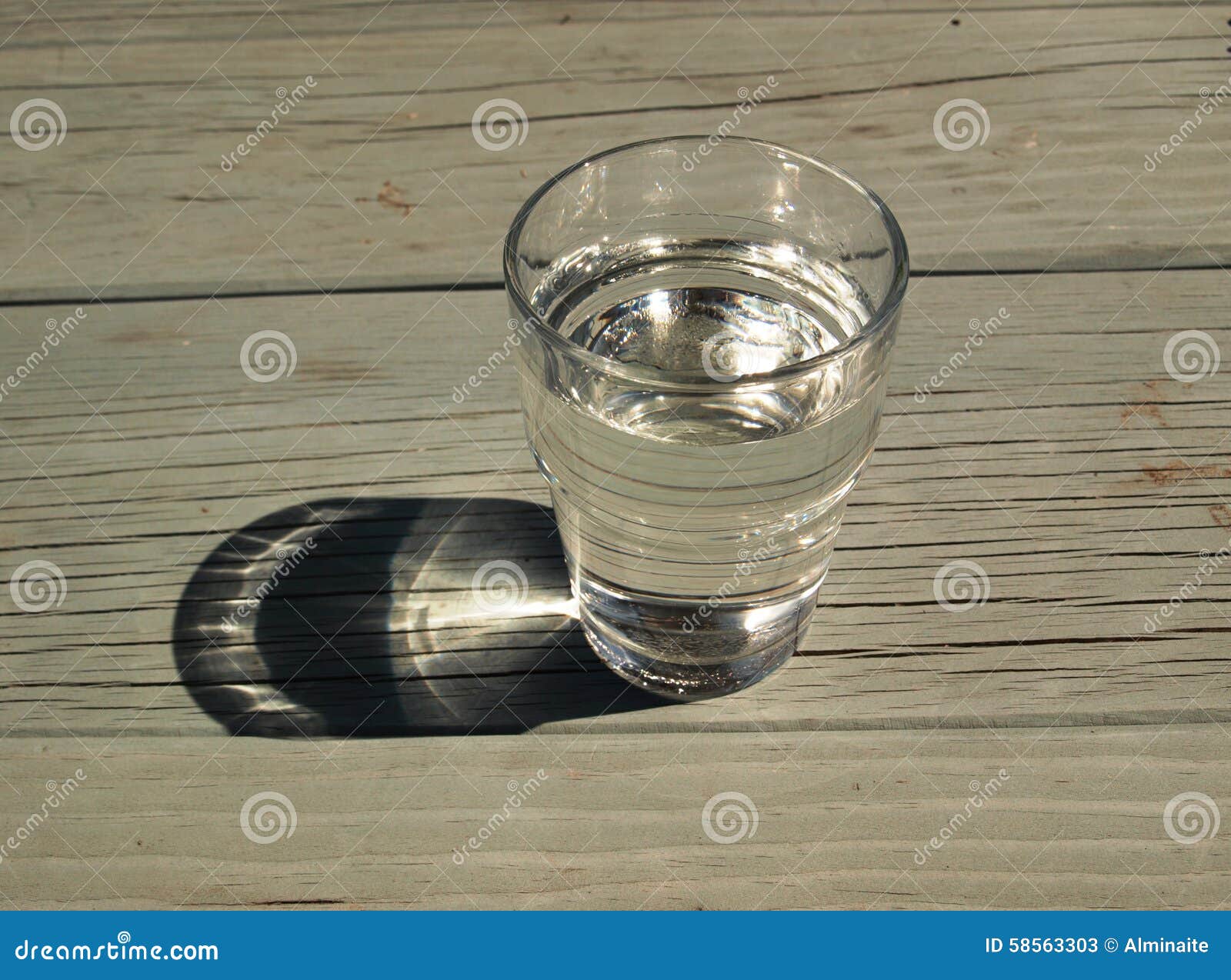 Glass of Pure Water on Wooden Table Stock Image - Image of health ...