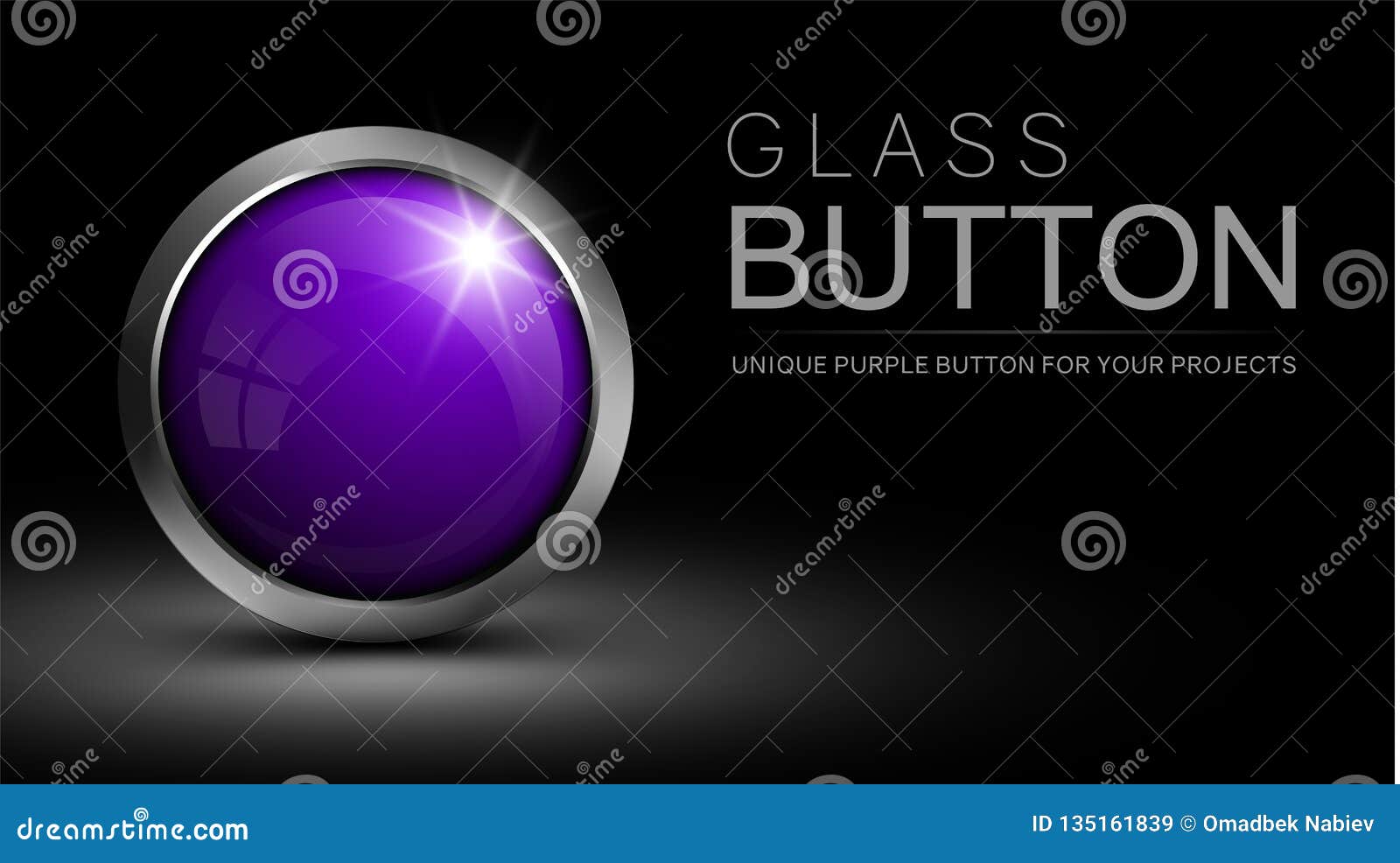 Glass Purple Button for Web Design and Other Projects Stock Vector ...