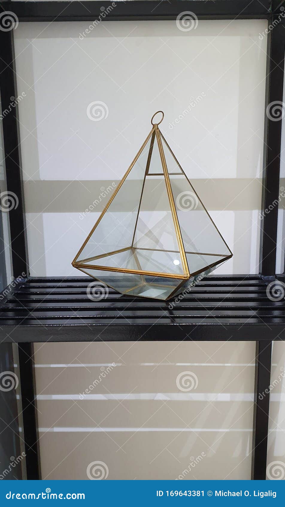 Glass Pyramid Placed on Indoor Divider Stock Image - Image of glass ...