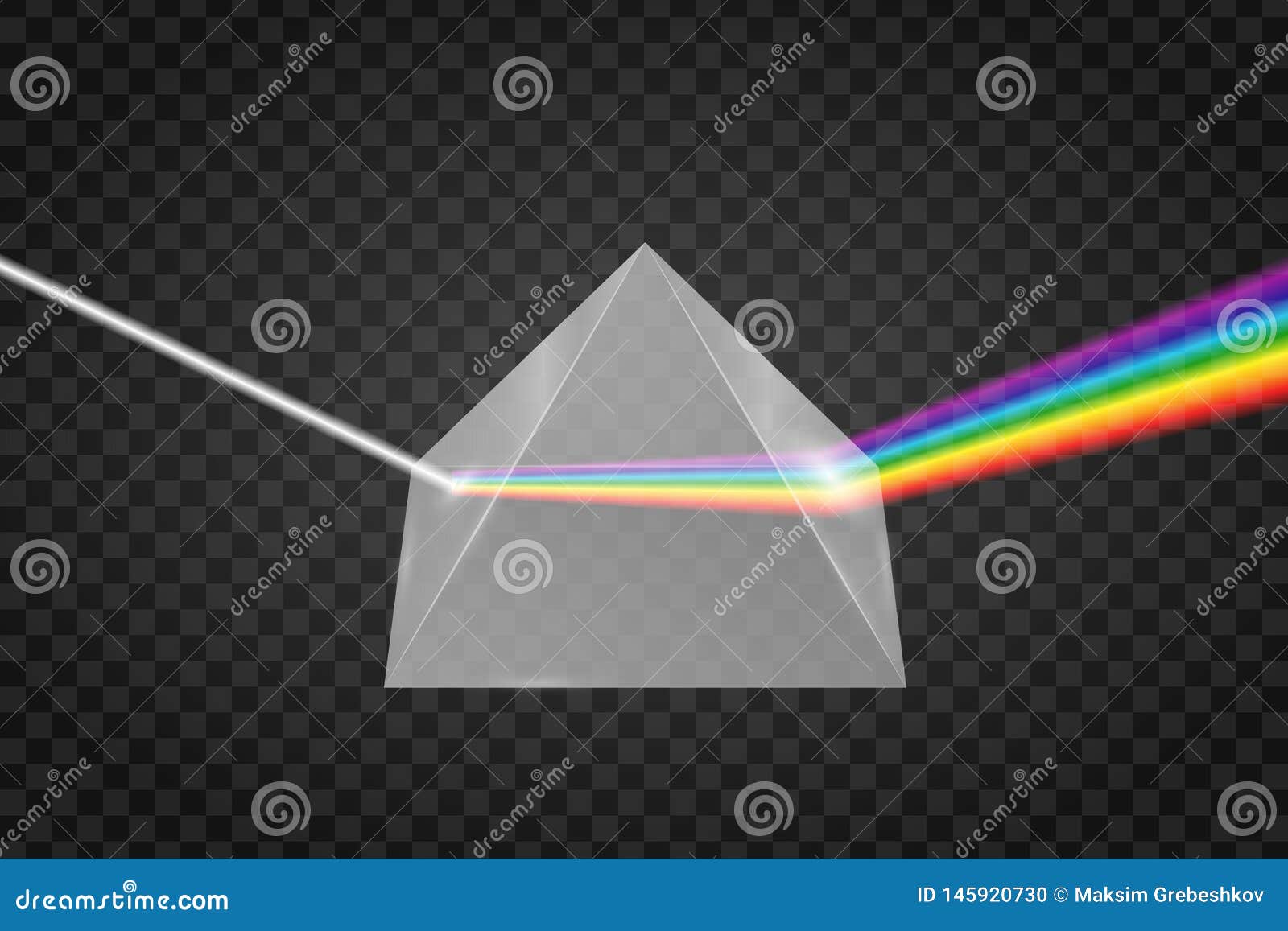 Glass Pyramid Refraction of Light Stock Illustration - Illustration of ...