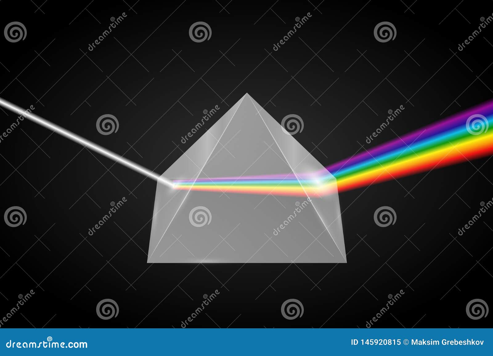 Glass Pyramid Refraction of Light Stock Illustration - Illustration of ...