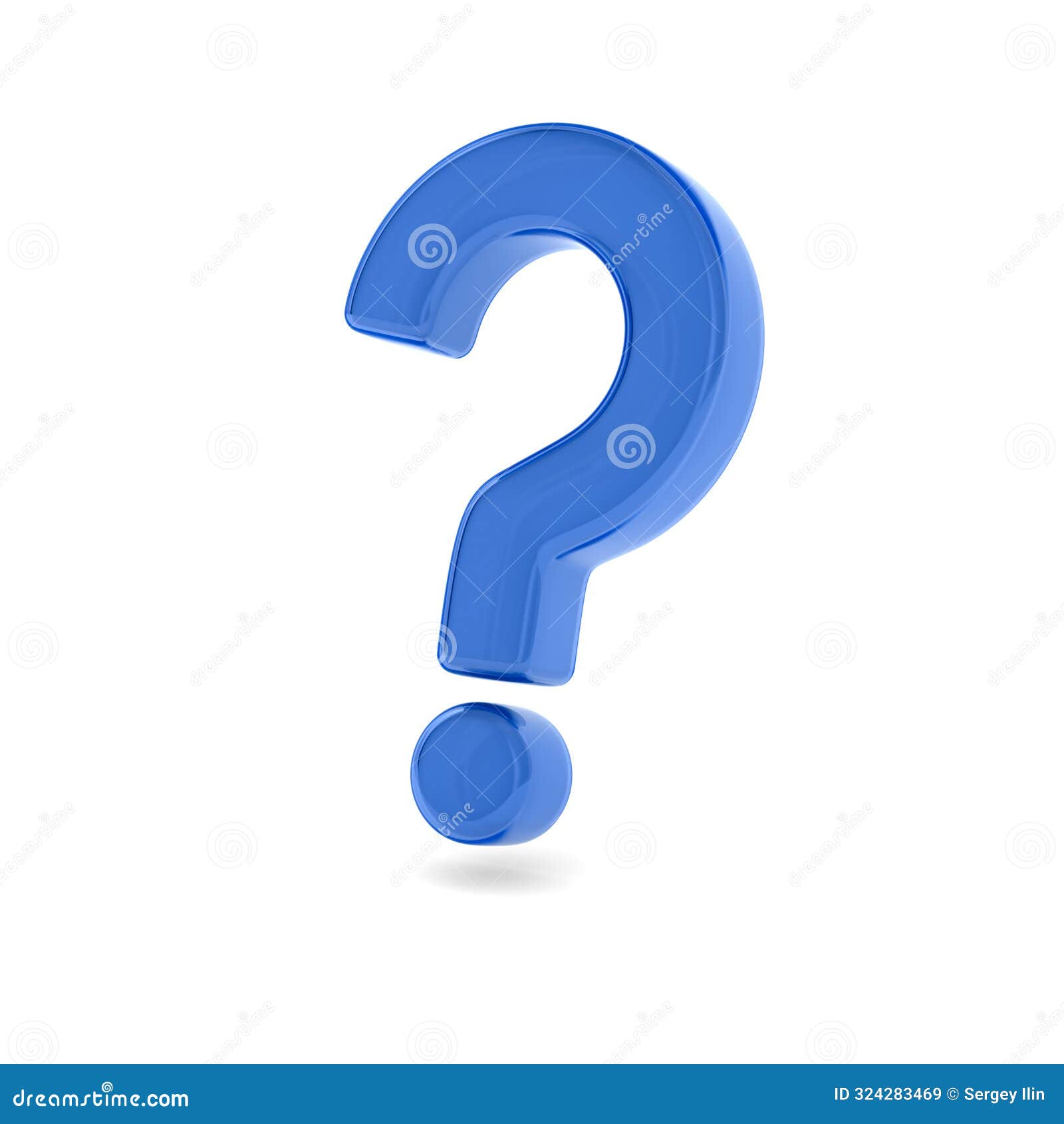 Glass Question Mark On White Background. Isolated 3D Illustration ...