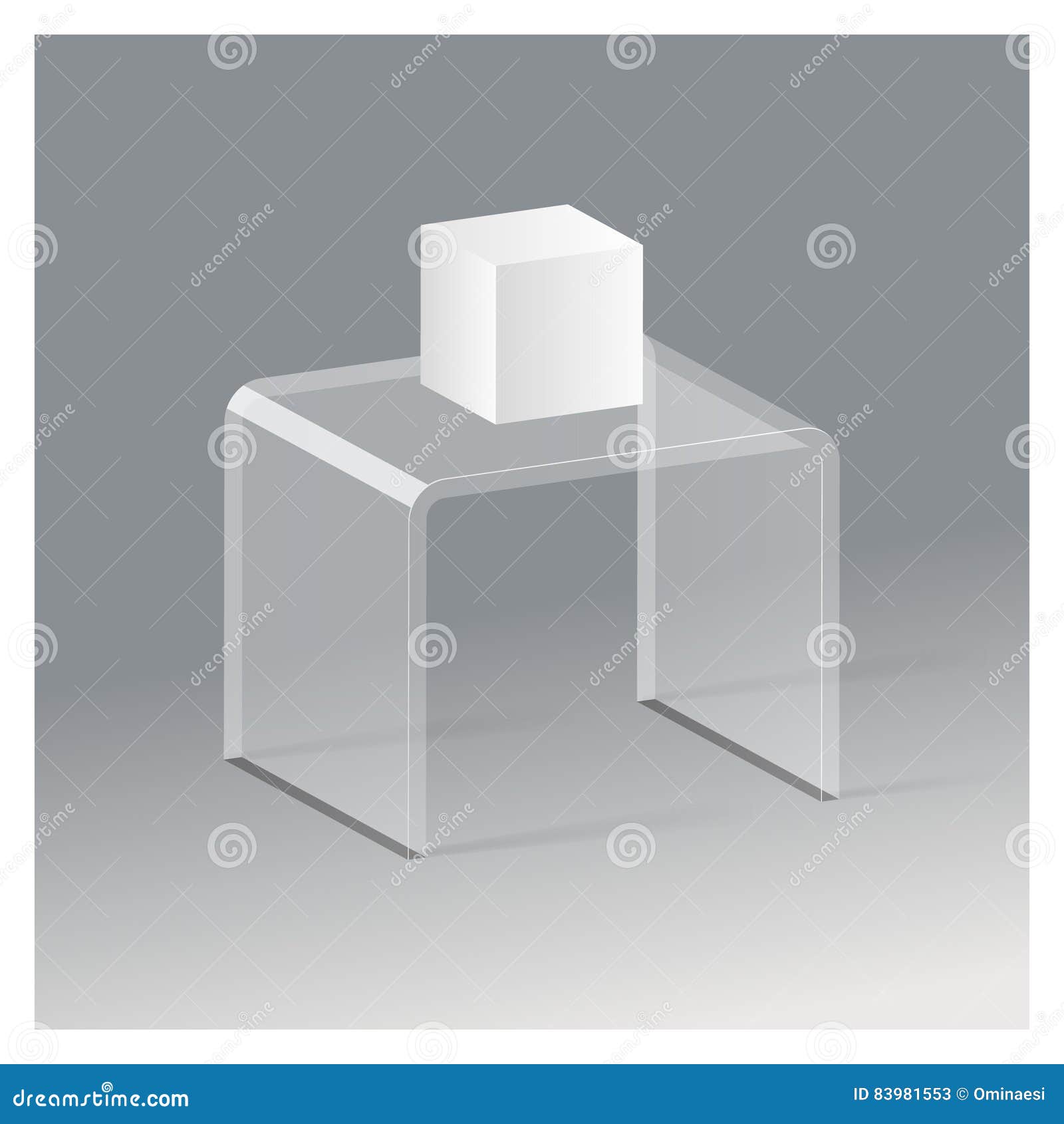 Glass Rack Shelf Podium 3d Isometric Realistic Design Vector ...