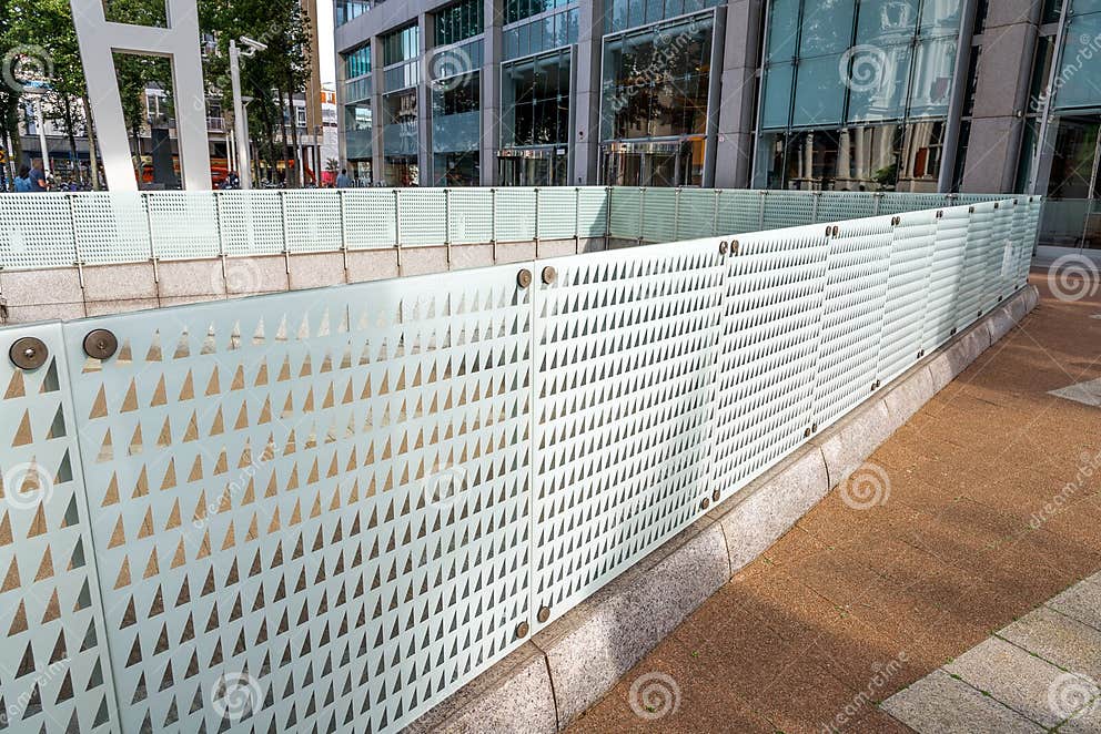 Glass Railing To the Subway and Underpass Stock Photo - Image of city ...