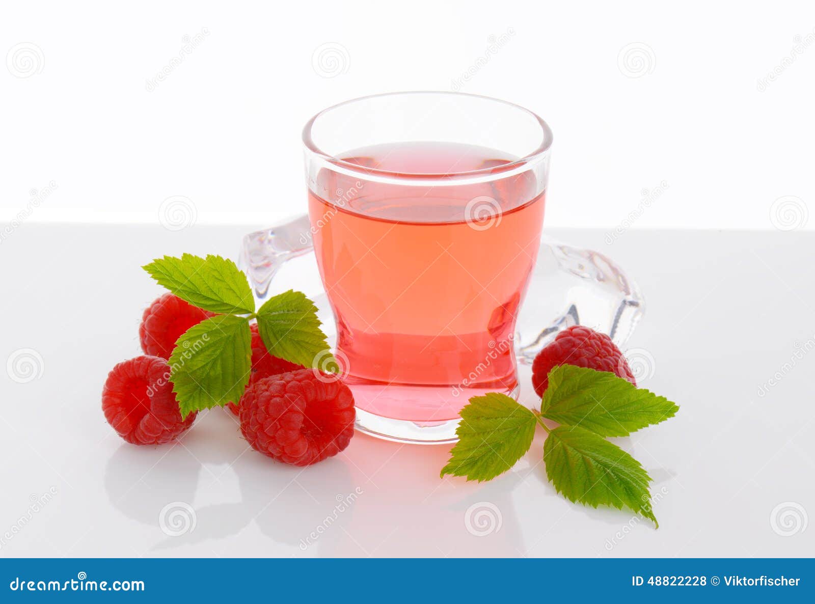 Glass of Raspberry Flavored Water Stock Photo - Image of berries, white ...