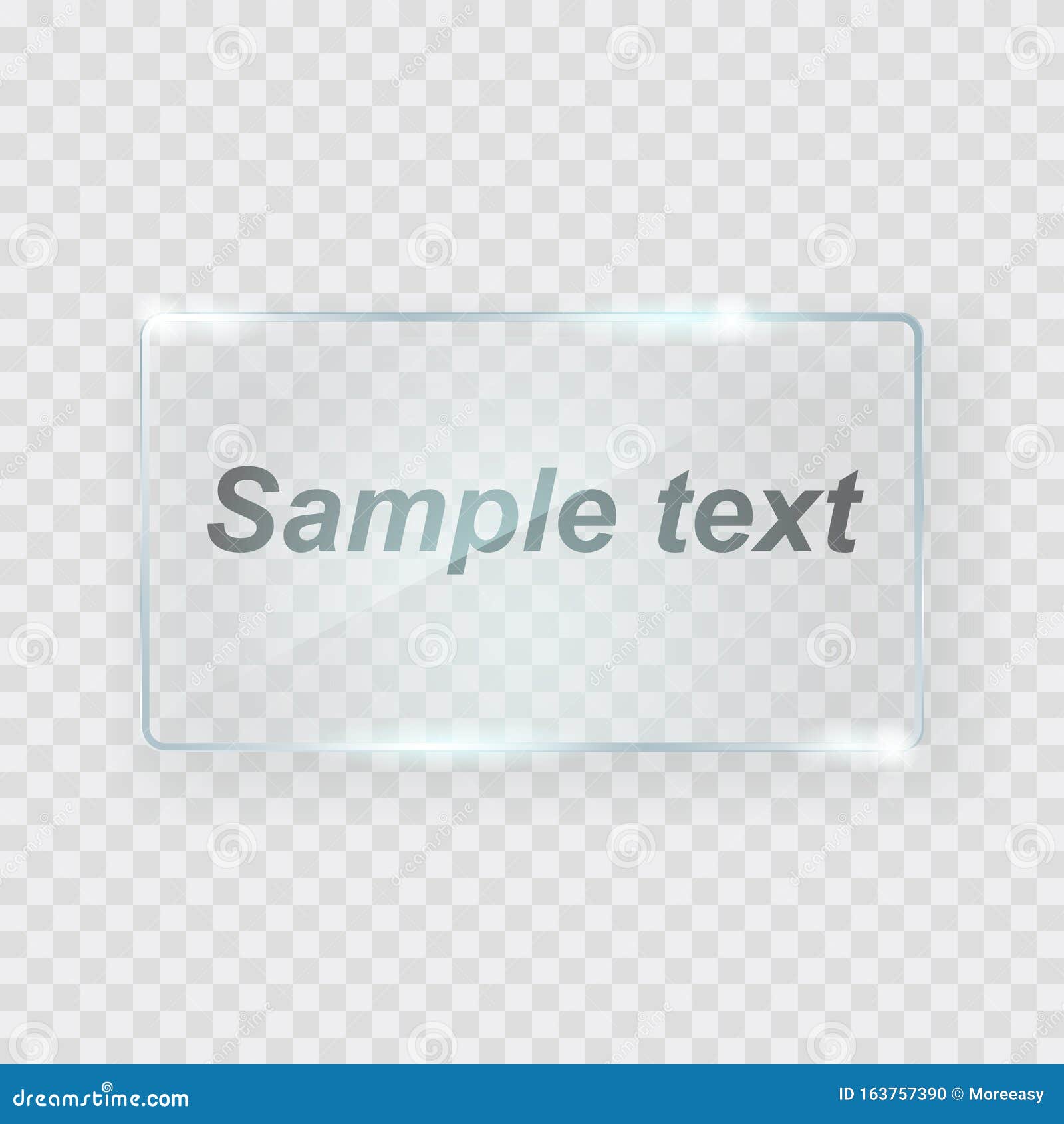Glass Rectangle Banner. Vector Rectangle Frame. Copy Space Background ...