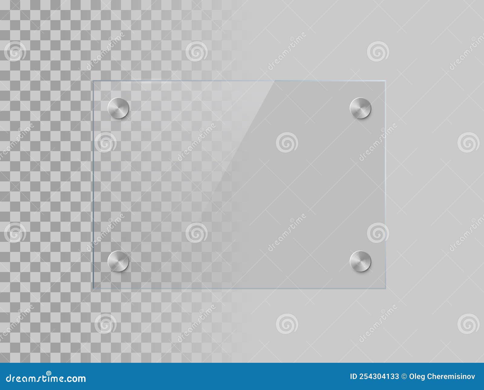 Glass Rectangle Plate Isolated on Transparent Background. Vector ...