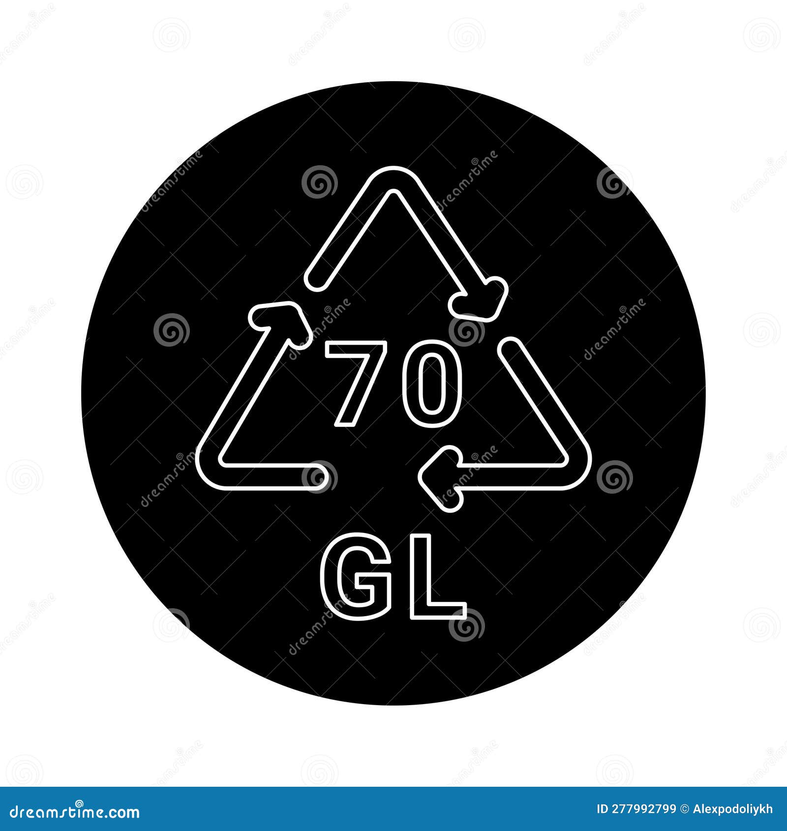 Glass Recycling Code GL 70 Line Icon. Consumption Code Stock Vector ...