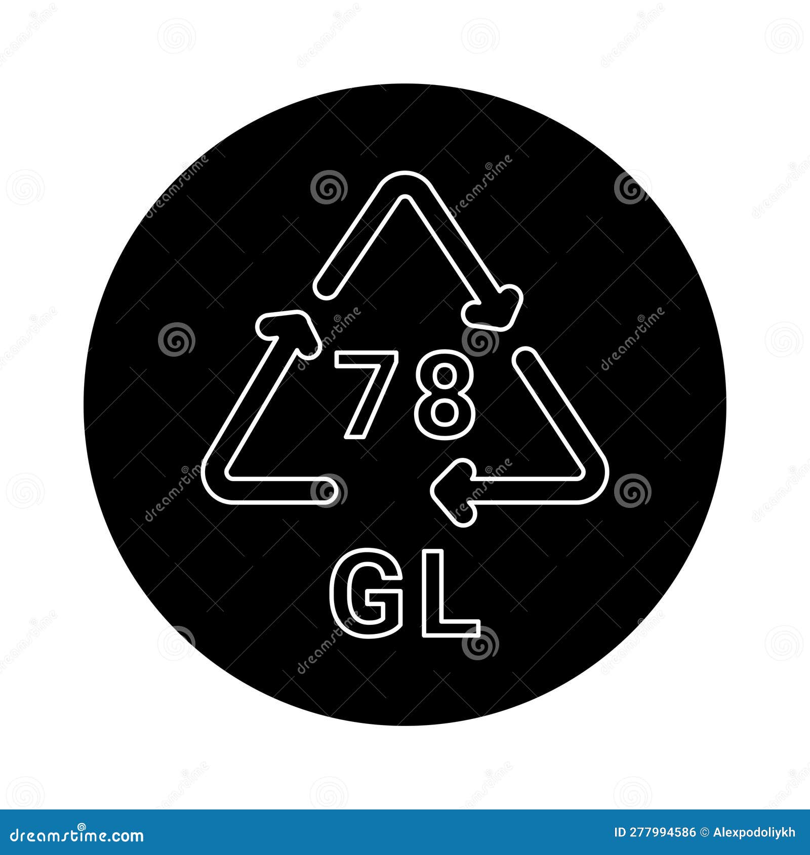 Glass Recycling Code GL 78 Line Icon. Consumption Code Stock Vector ...