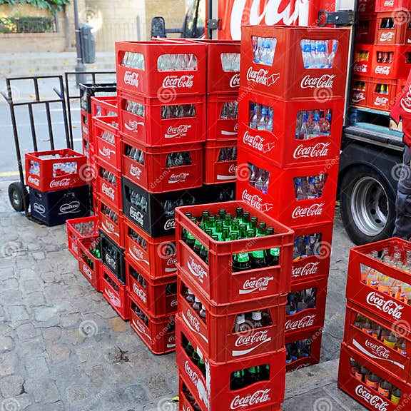 Boxes of Empty Coca Cola Bottles and Other Drinks Collected from Bars ... Boxes of Empty Coca Cola Bottles and Other Drinks Collected from Bars ...
