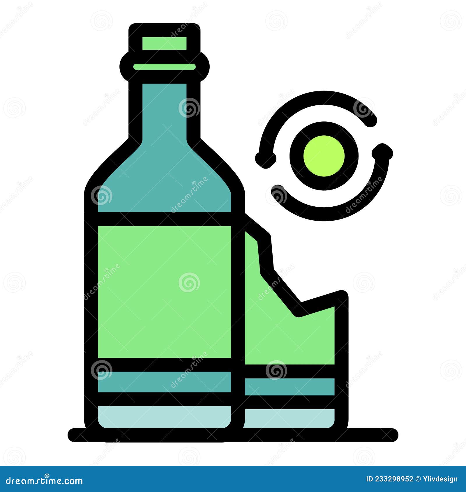 Glass Recycling Icon Color Outline Vector Stock Vector - Illustration ...