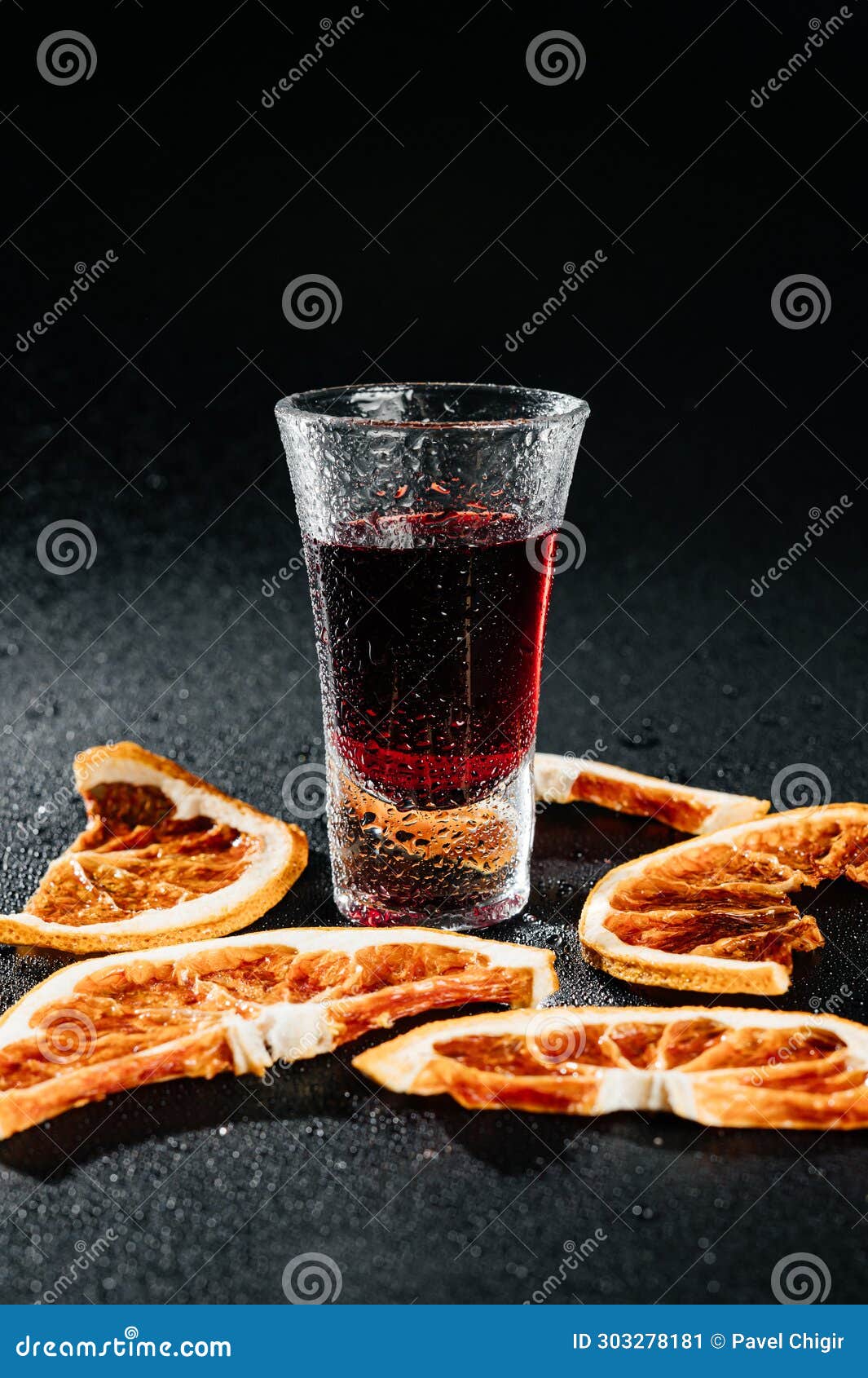 A Glass of Red Alcoholic Drink in Drops Stock Image - Image of cuisine ...