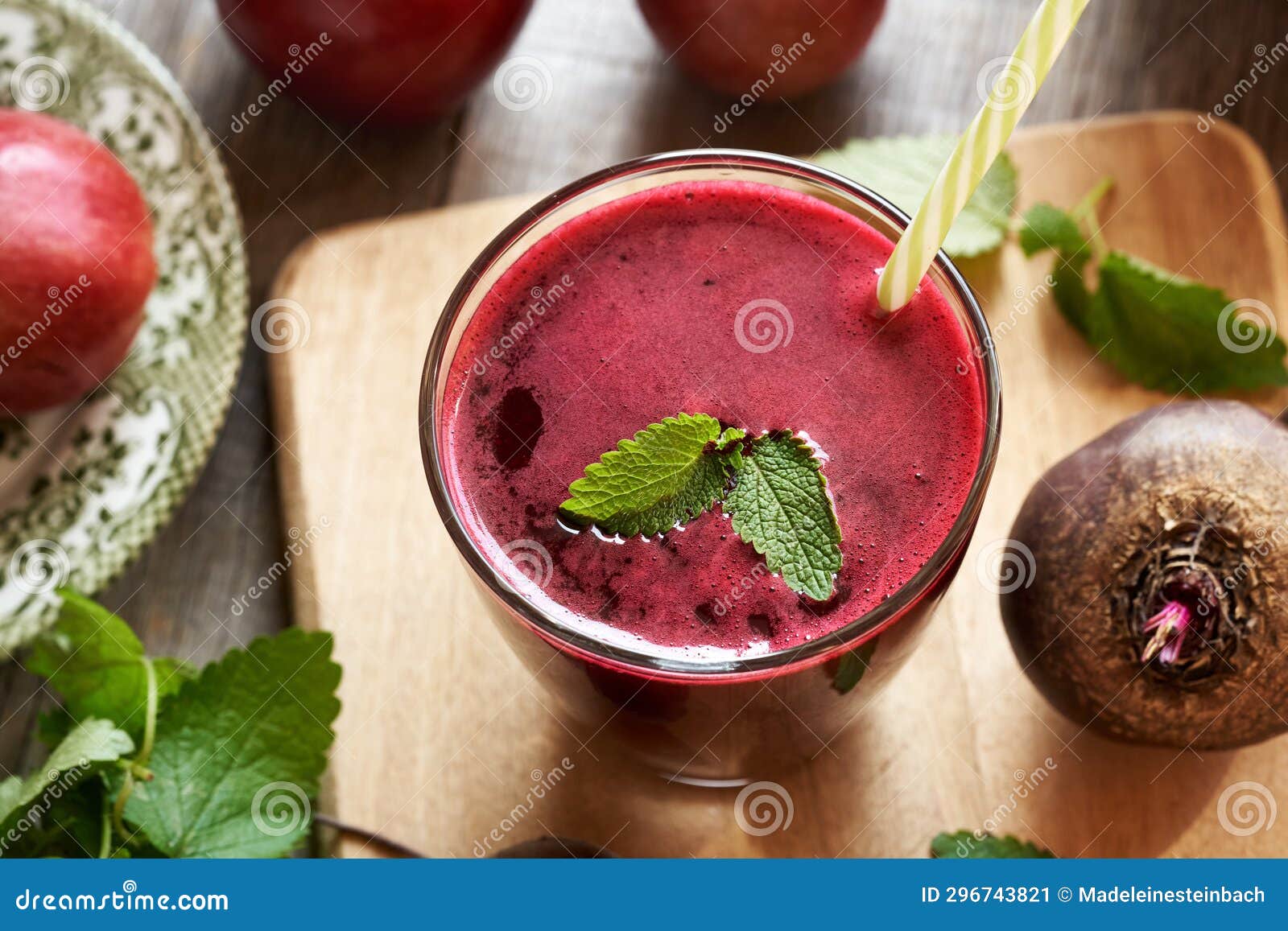 A Glass of Red Beet Juice with Fresh Apples Stock Image - Image of root ...