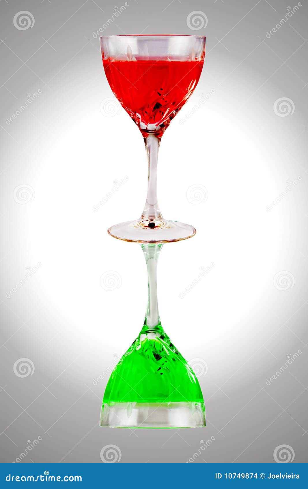 Glass of Red Liquid Isolated with Reflection Stock Photo - Image of ...