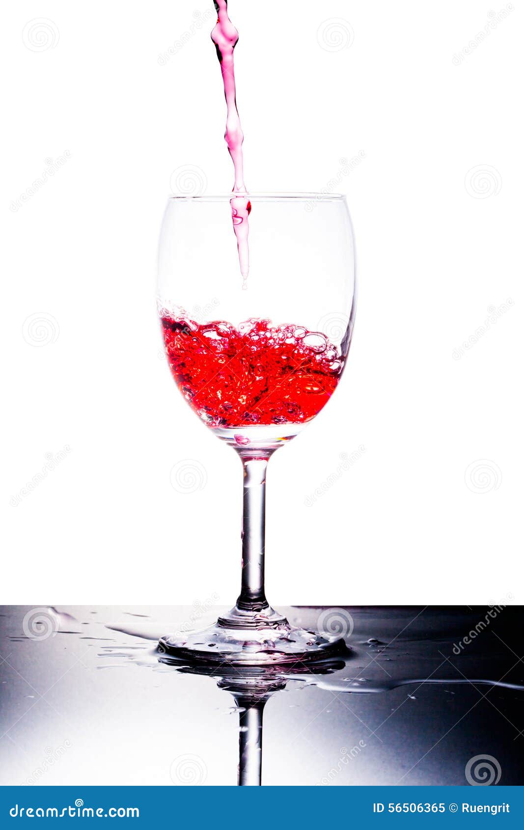 Glass and Red Liquid Isolated on White Background. Stock Image - Image ...