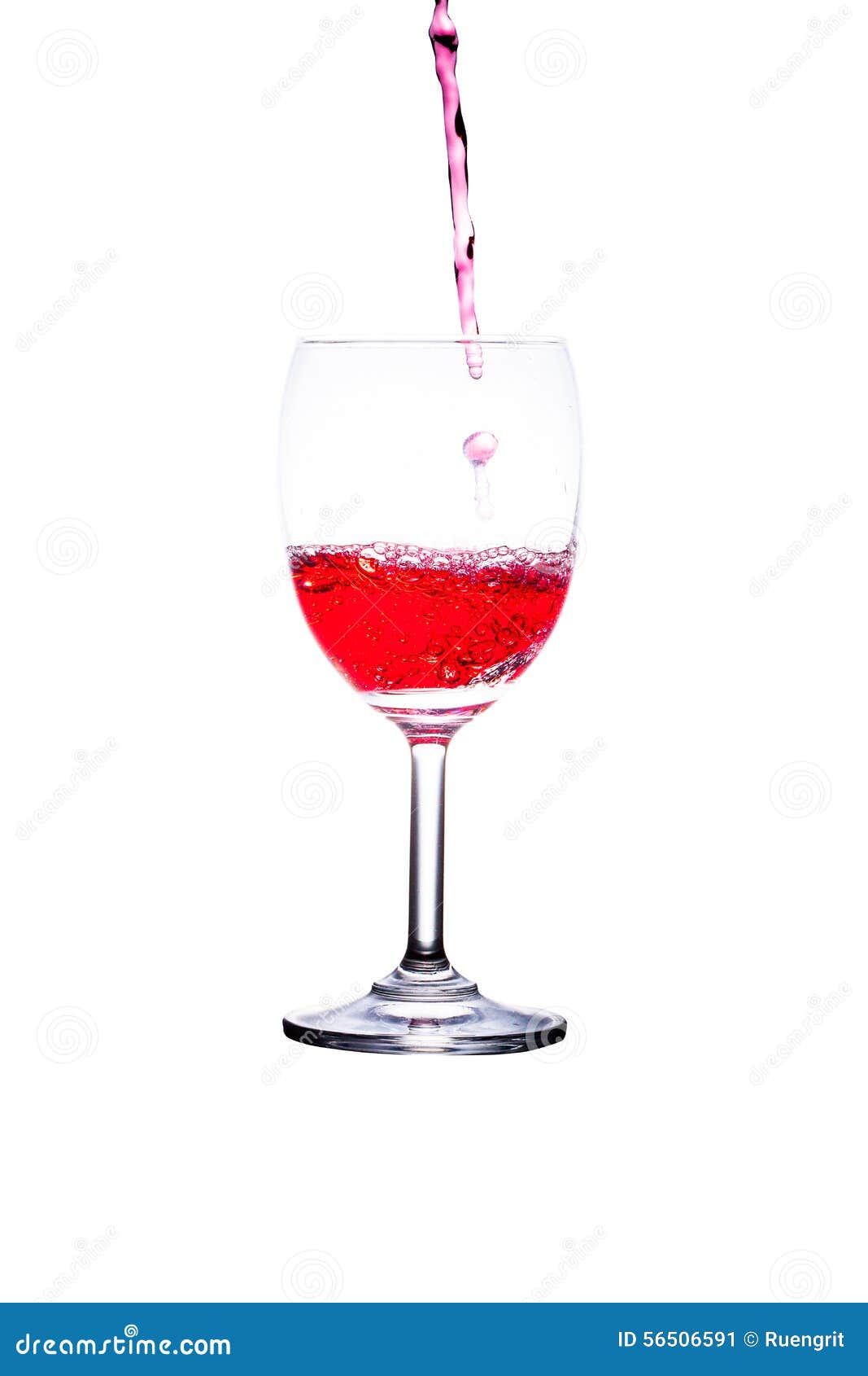 Glass and Red Liquid Isolated on White Background. Stock Image - Image ...