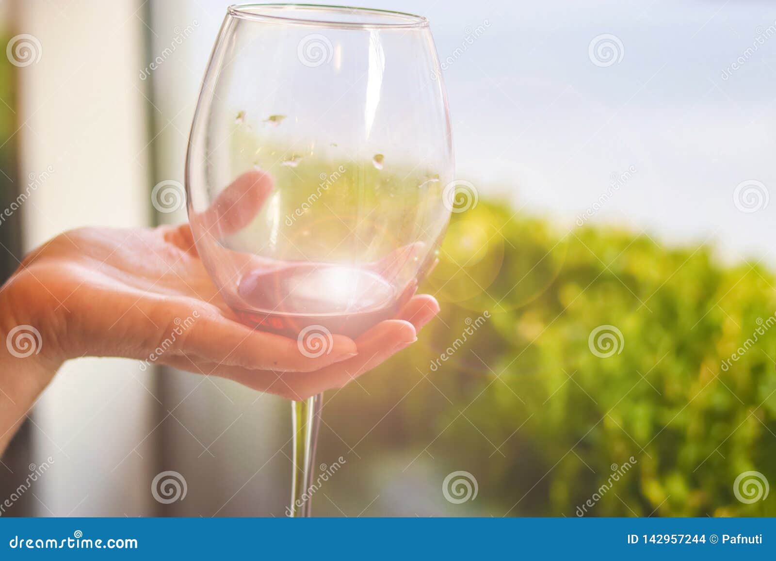 Glass of Red Wine in the Hand at the Tasting Stock Photo - Image of ...