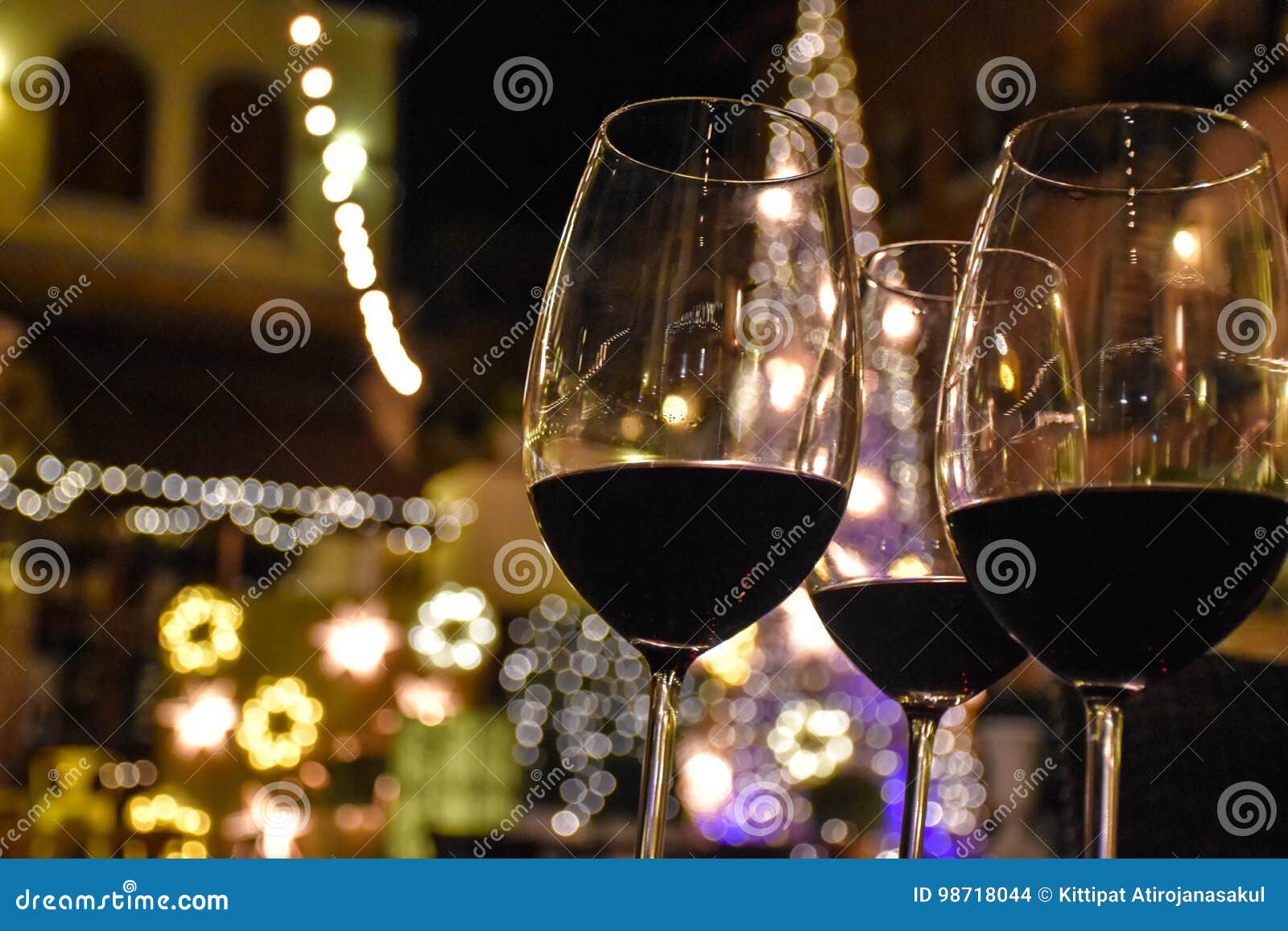 A Glass of Red Wine at Night. Stock Photo - Image of elegant, night ...