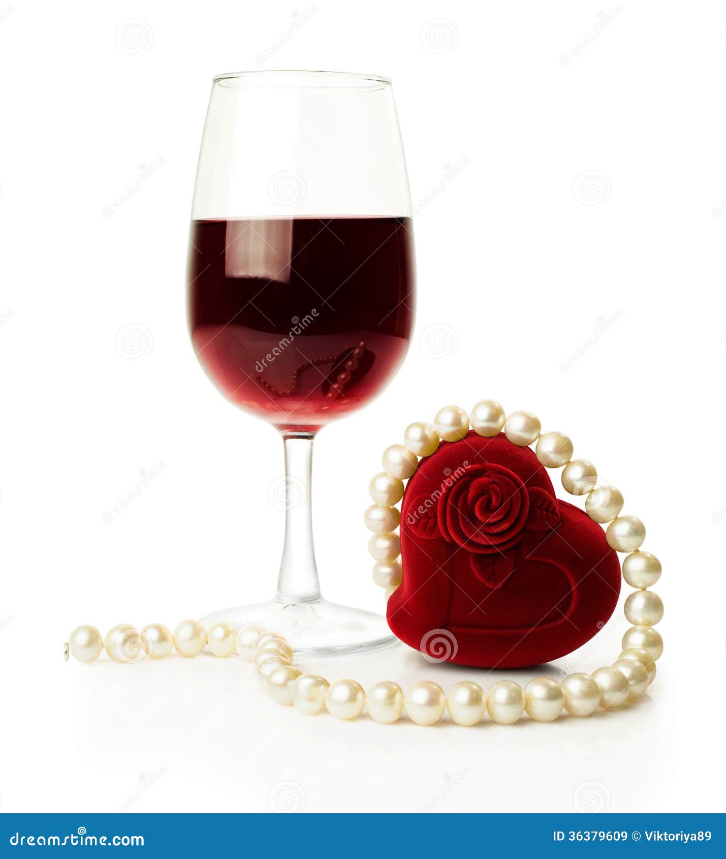 Glass of Red Wine with Pearl Stock Image - Image of valentine, pearl ...