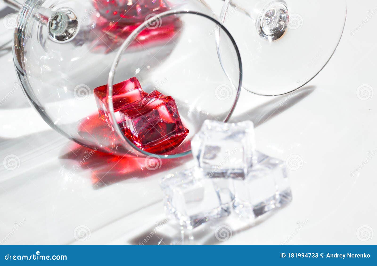 Glass of Red Wine and Pieces of Ice Stock Image - Image of espresso ...