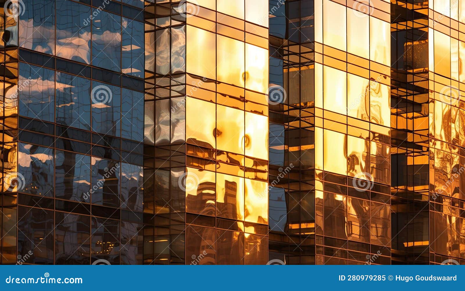 Glass Reflections on a Skyscraper Building. Sunlight, Glass and Metal ...