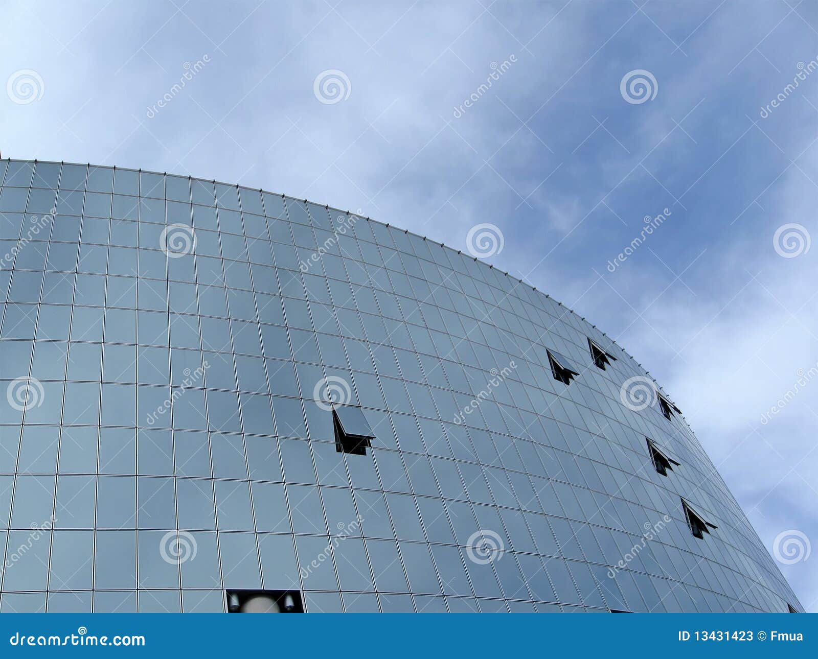 Glass Reflective Office Building, Construction Stock Image - Image of ...