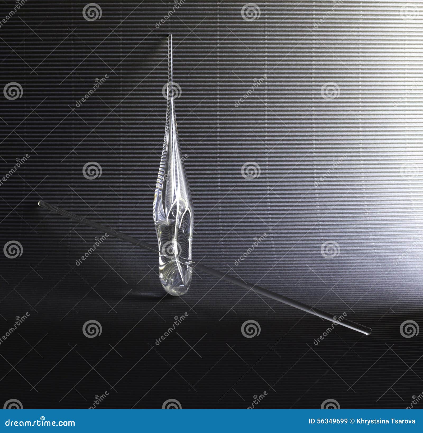 Refractive Effect Of The Light Through A Glass Cup That Shows The Wine ...